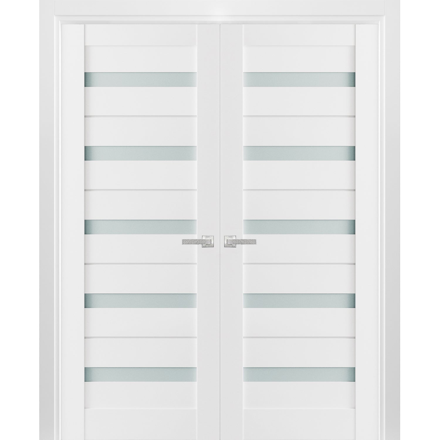 Solid French Double Doors 36 x 96 inches Frosted Glass | Quadro 4445 ...
