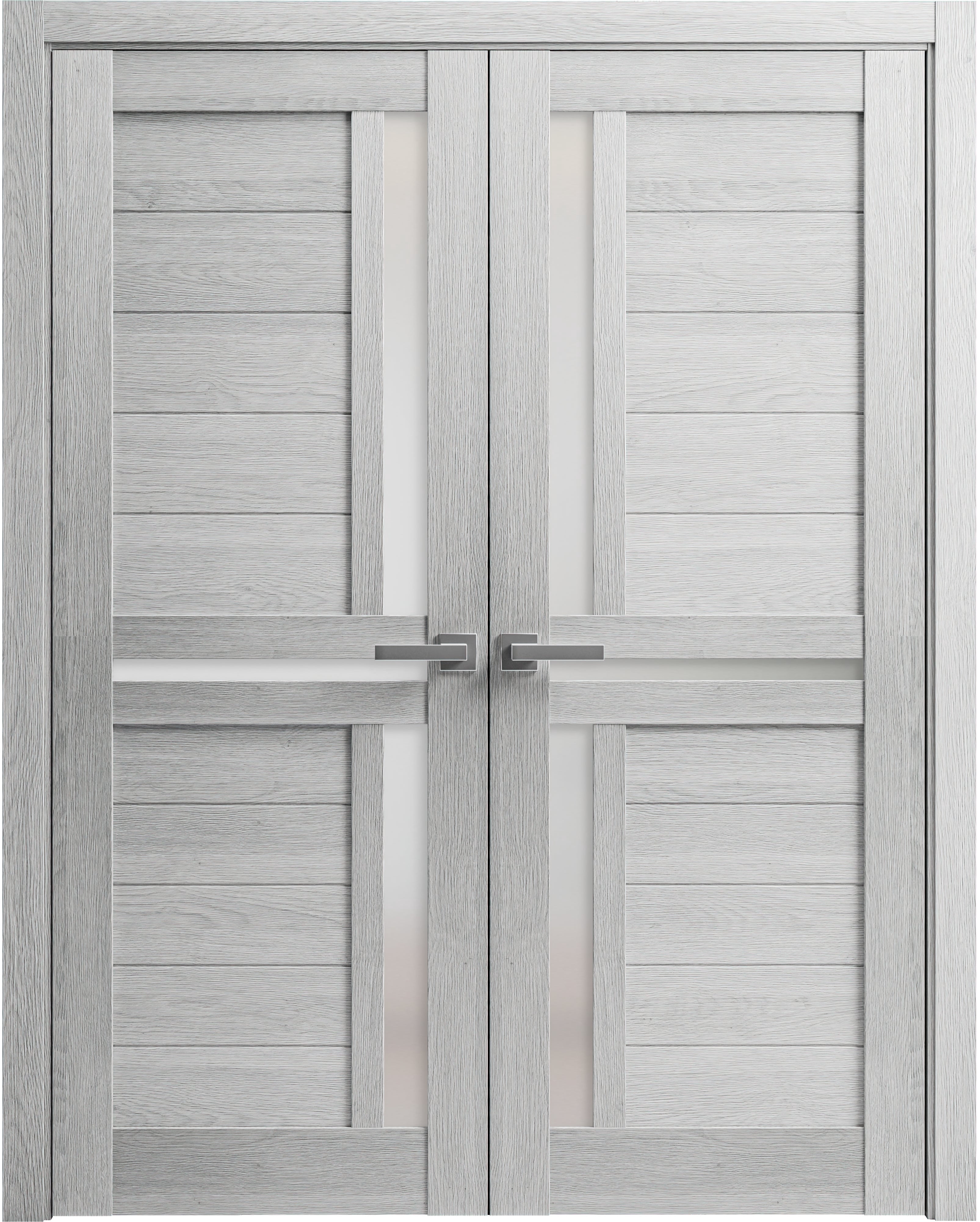 Solid French Double Doors 64 x 96 inches | Veregio 7288 Light Grey Oak ...