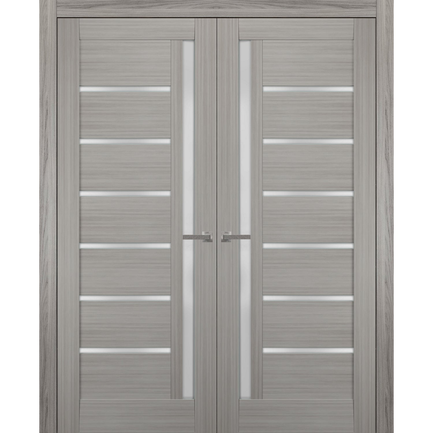 Solid French Double Doors Frosted Glass | Quadro 4088 Grey Ash | Sample ...