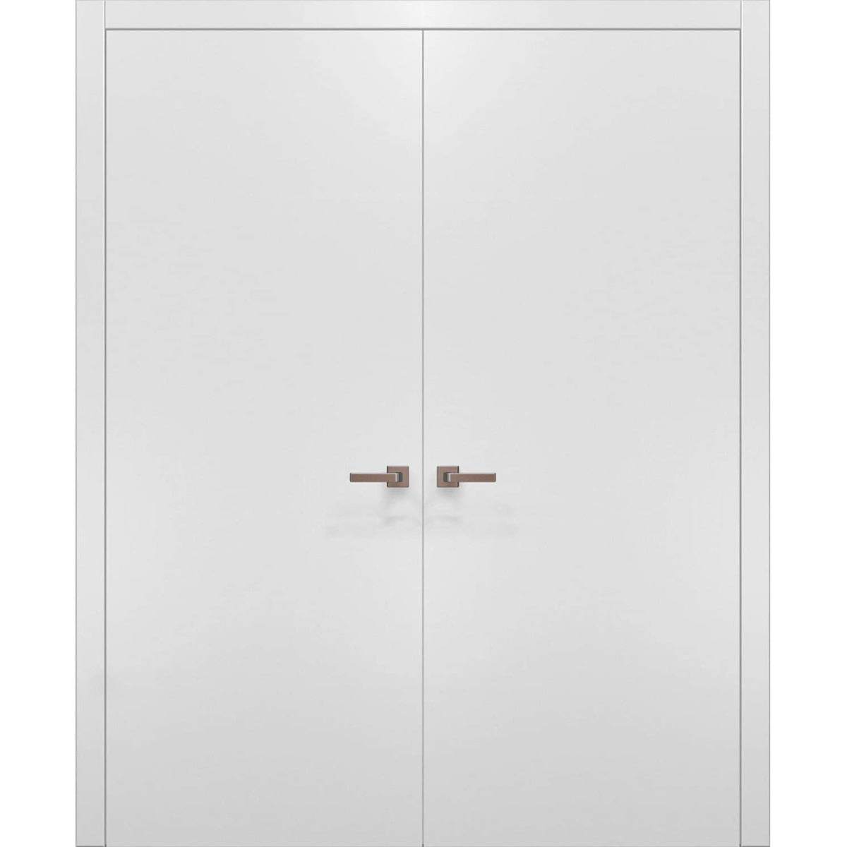 Solid French Double Doors | Planum 0010 White Silk | Wood Solid Panel ...