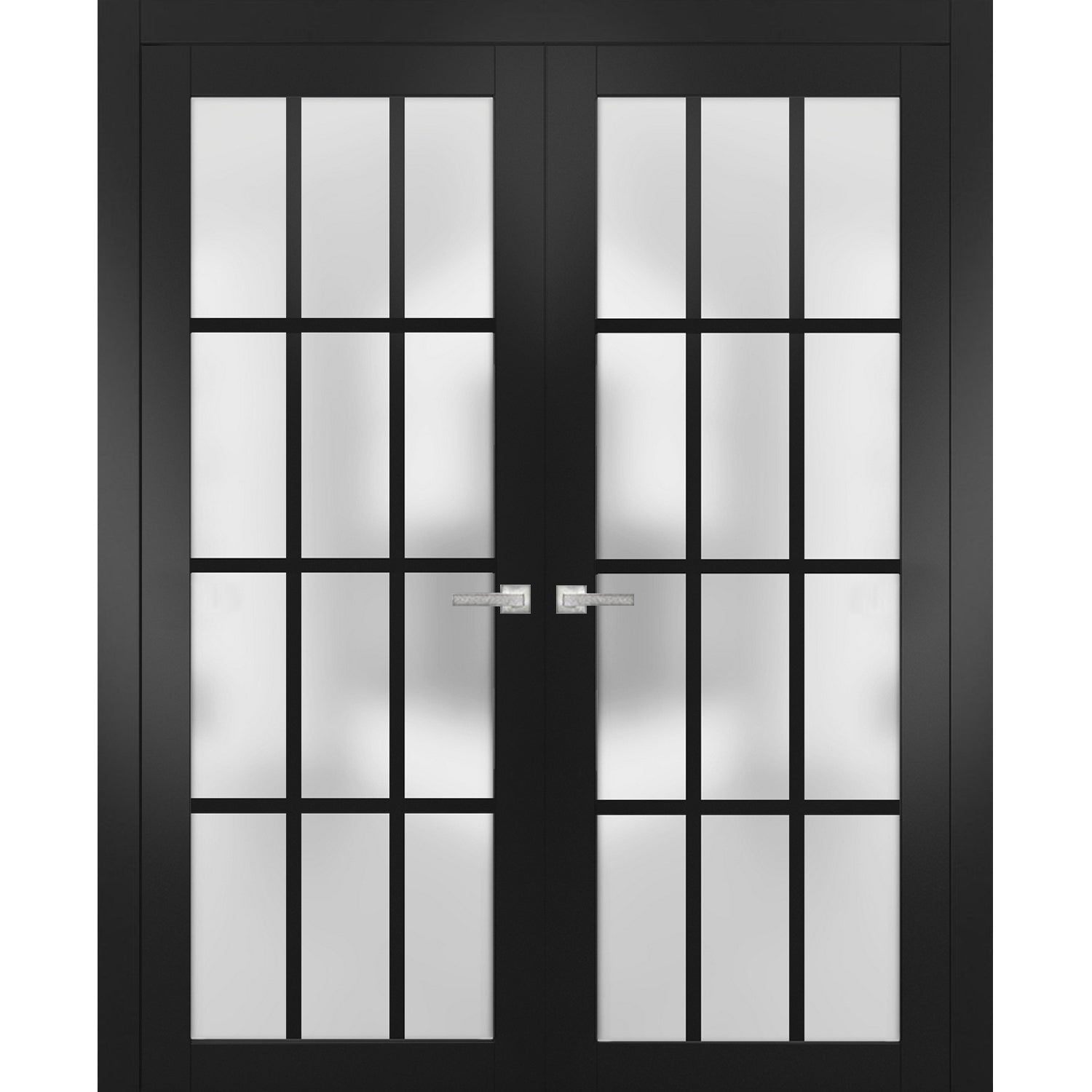Solid French Double Frosted Glass Doors 12 Lites | Felicia 3312 Matte ...