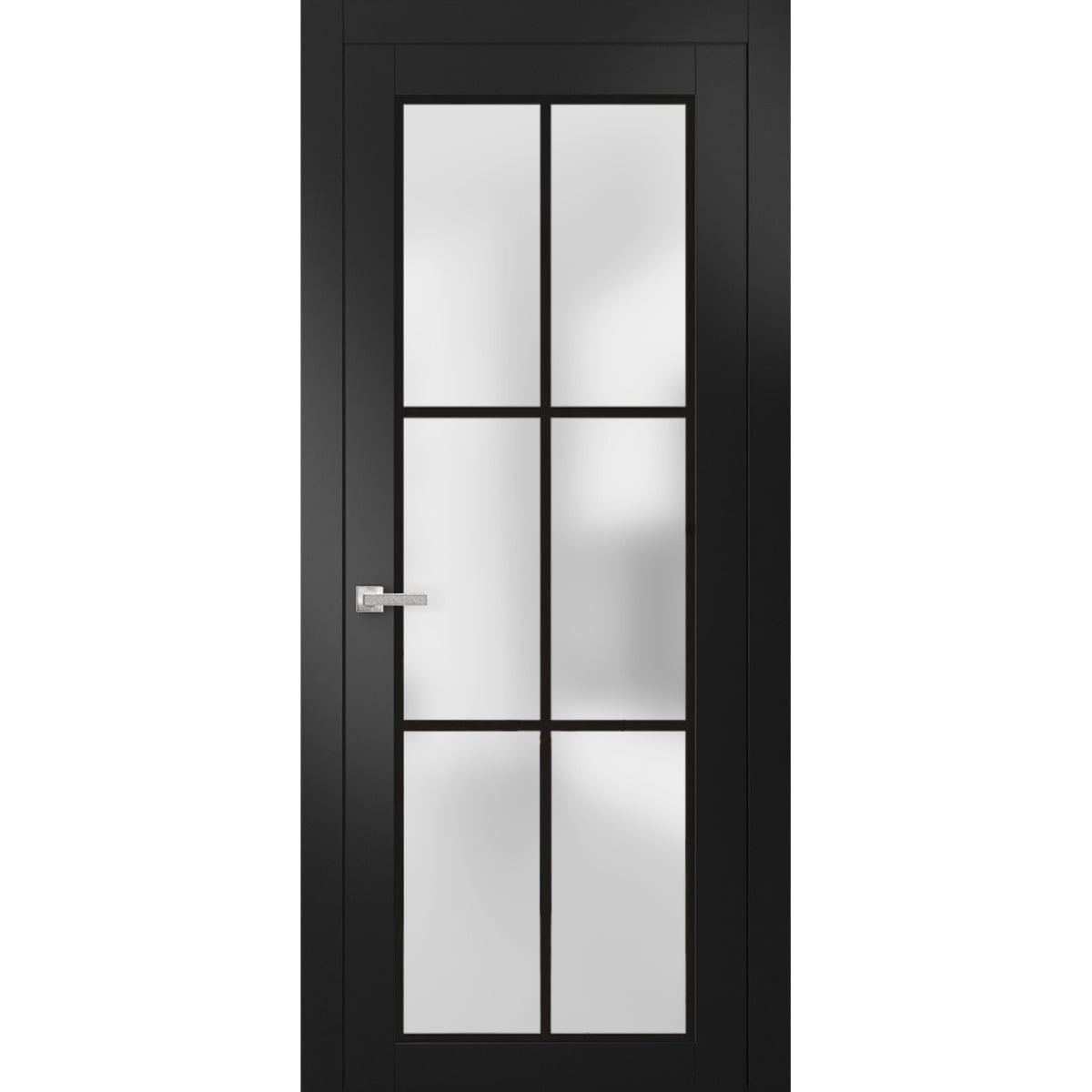 Planum 2122 Matte Black, Frosted Glass Pre-Hung Door 32x96 in | Solid ...