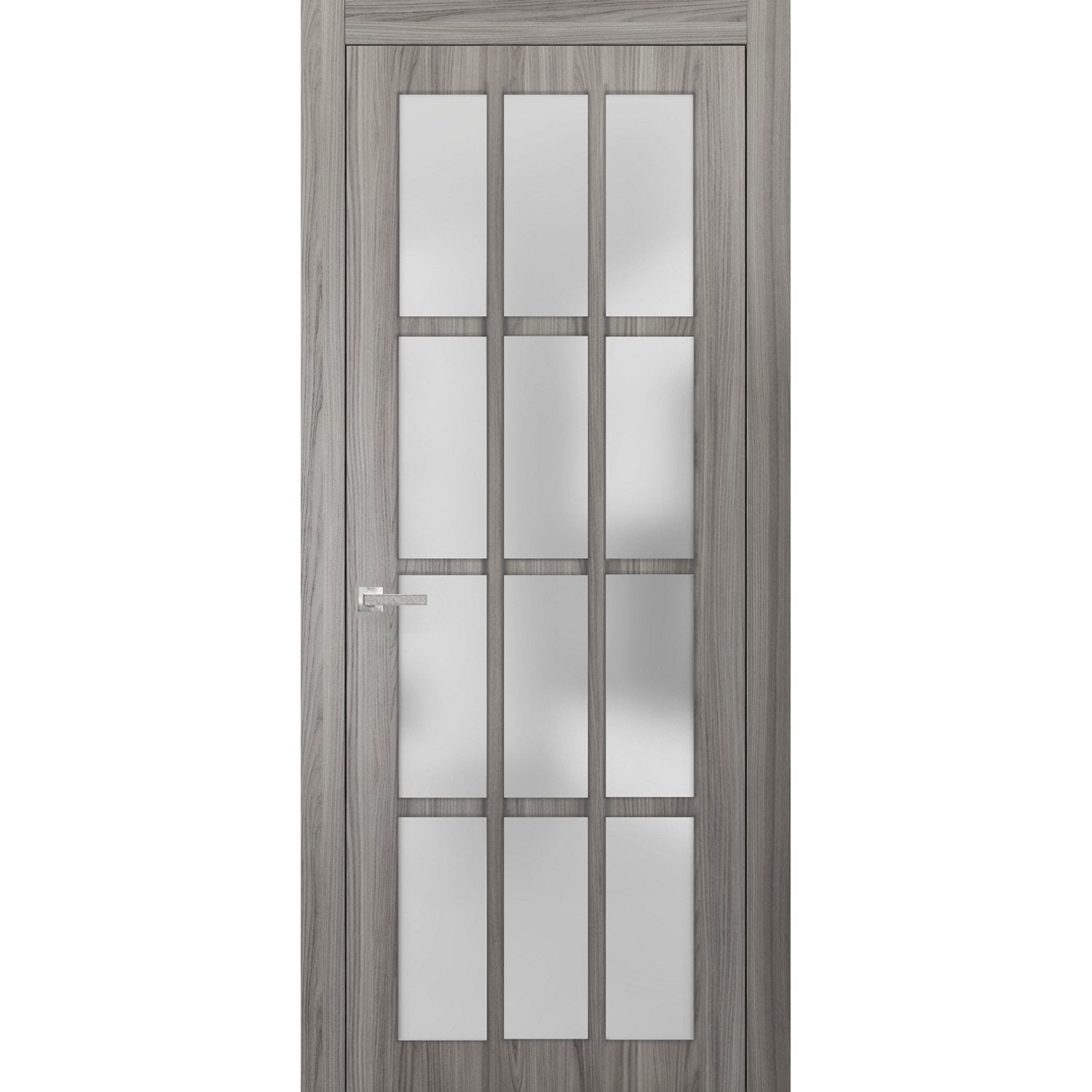 Solid French Pre-Hung Door Frosted Glass 12 Lites | Felicia 3312 Ginger ...