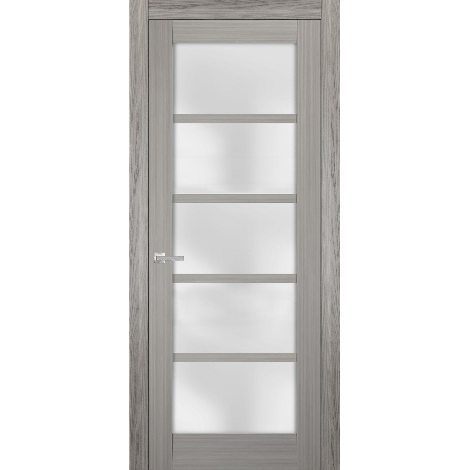 Solid French Pre-Hung Door Frosted Glass | Quadro 4002 Grey Ash ...