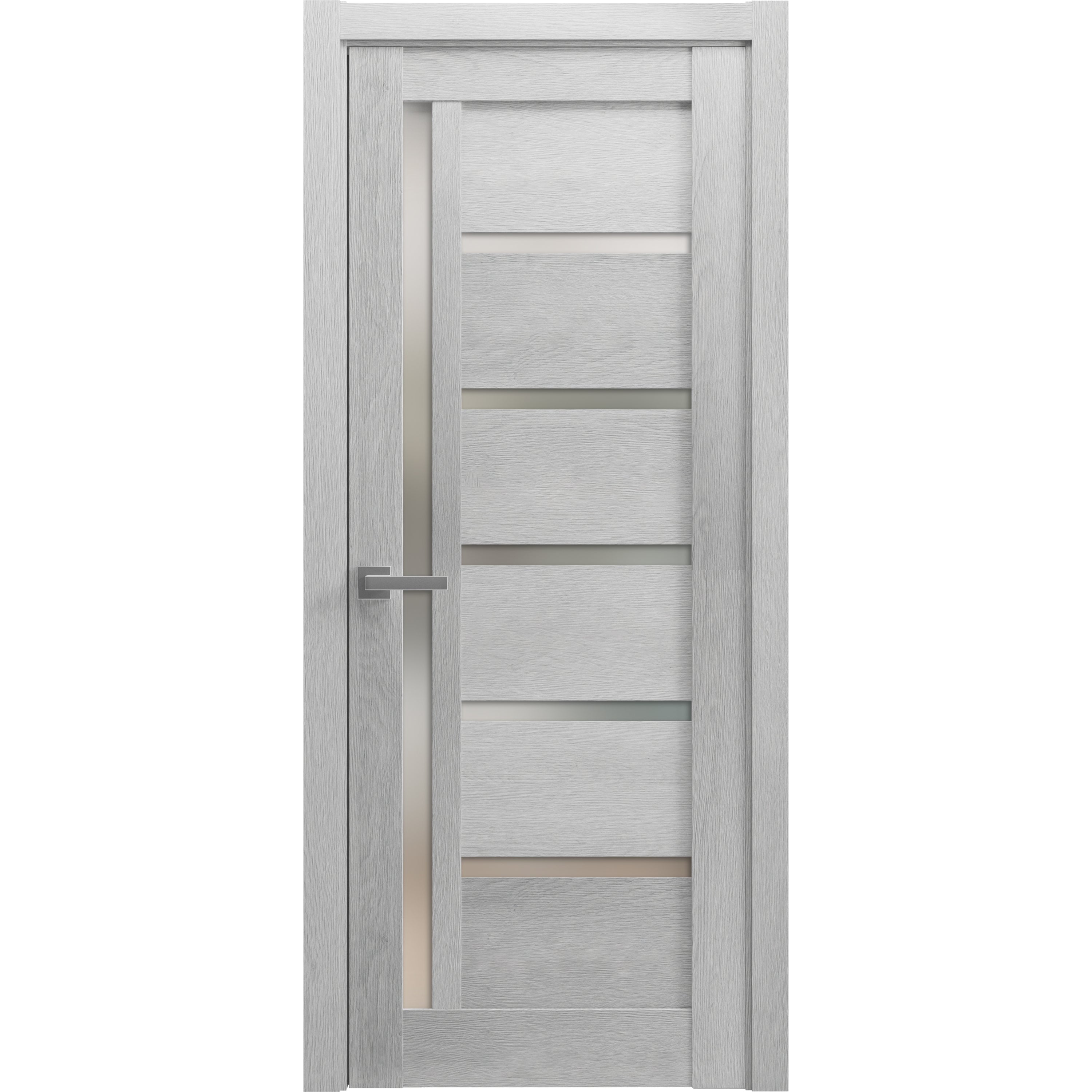Solid French Pre-Hung Door Frosted Glass | Quadro 4088 Light Grey Oak ...