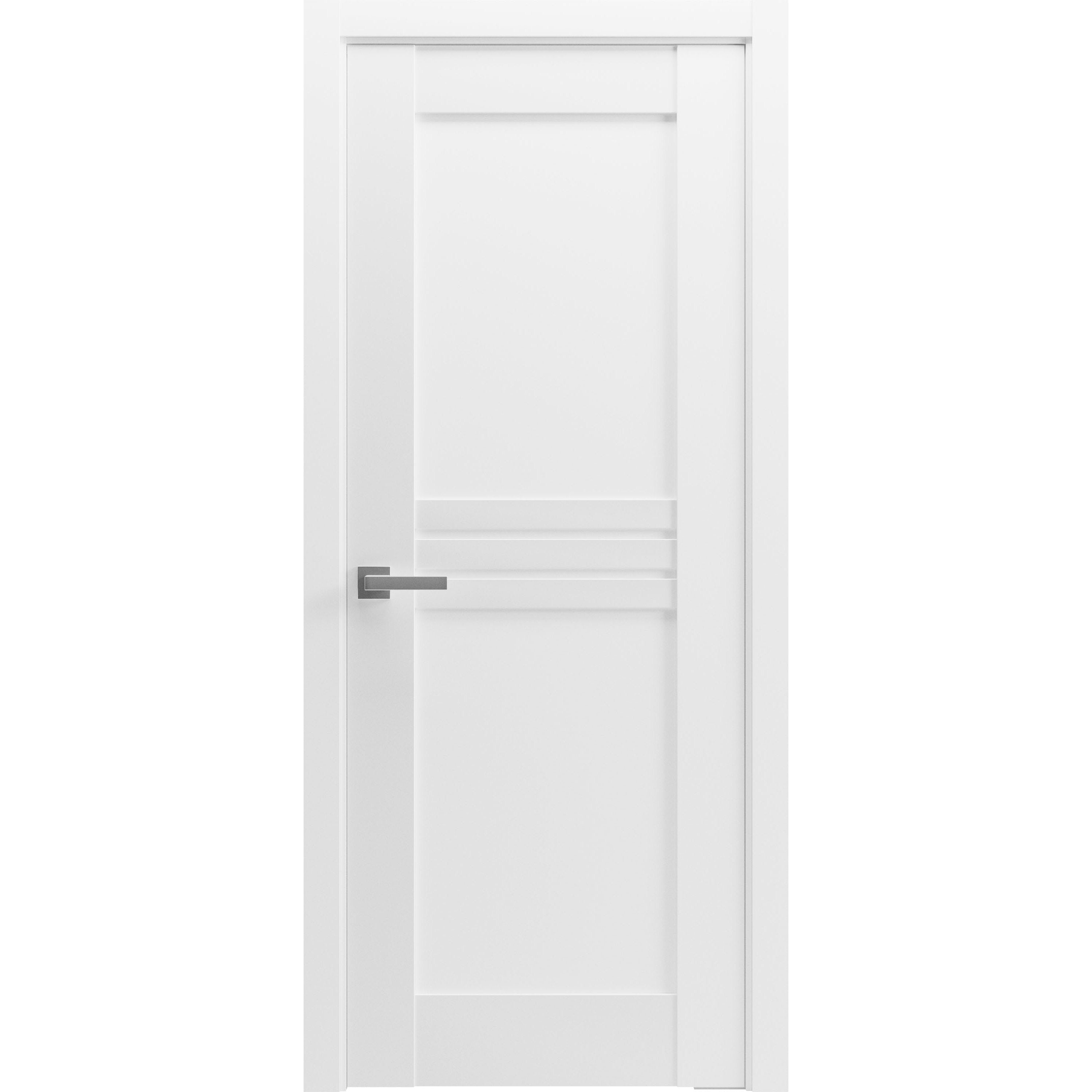 Solid French Pre-Hung Door / Mela 7444 White Silk / Single Regular ...
