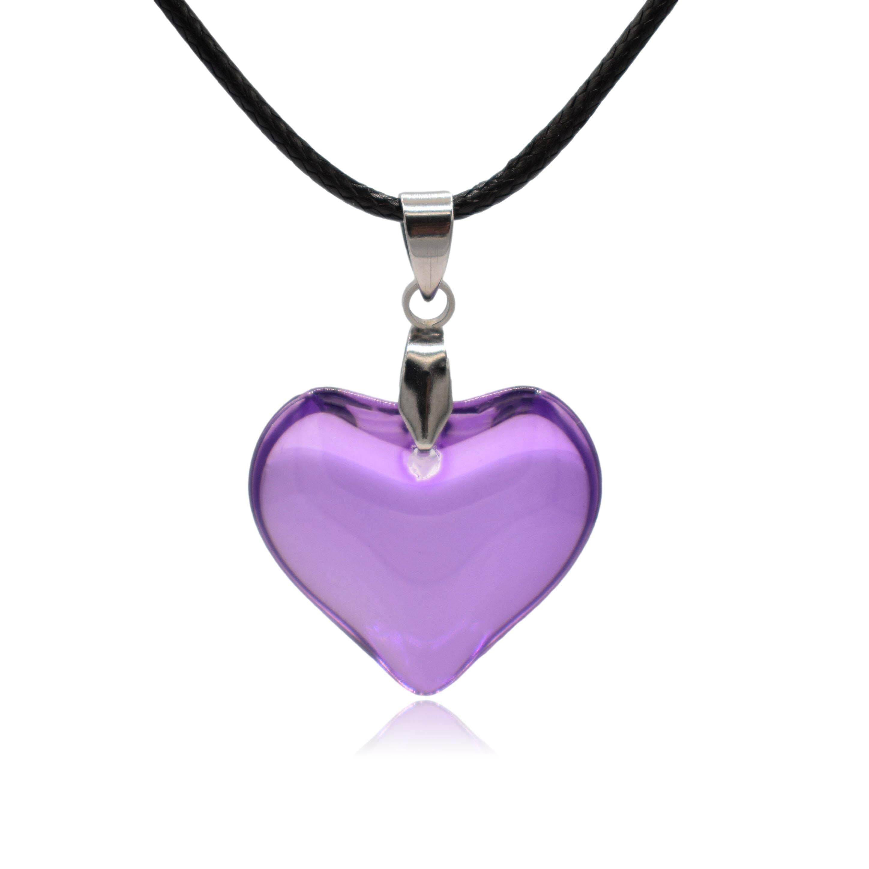 Solid Glass Heart Pendant Necklace | Clayton Jewelry Labs - Walmart.com