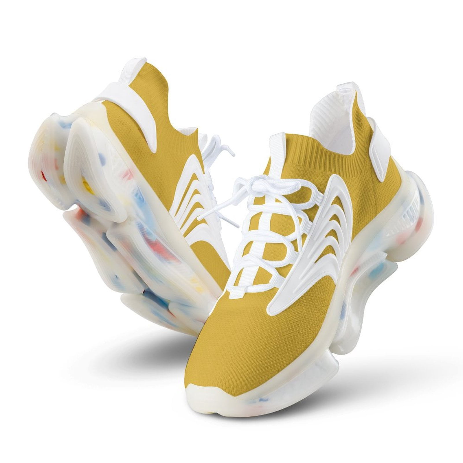 Solid Gold Background Color Swatch Walking Shoes for Men Woman ...