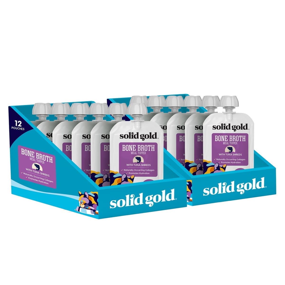 Solid Gold Bone Broth Wet Cat Food Meal Toppers with Tuna Shreds, Grain ...