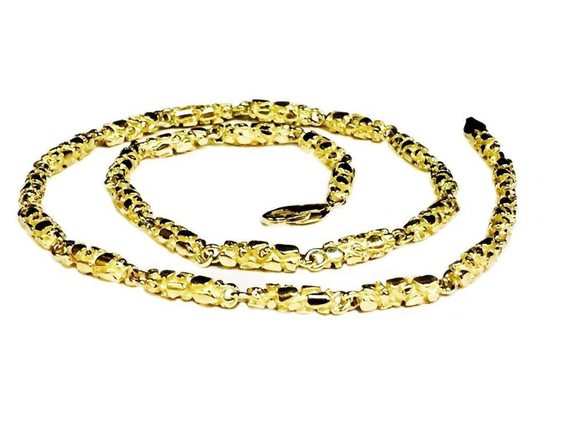 Solid Gold Handmade 5mm Nugget Link Necklace, 30 - Walmart.com