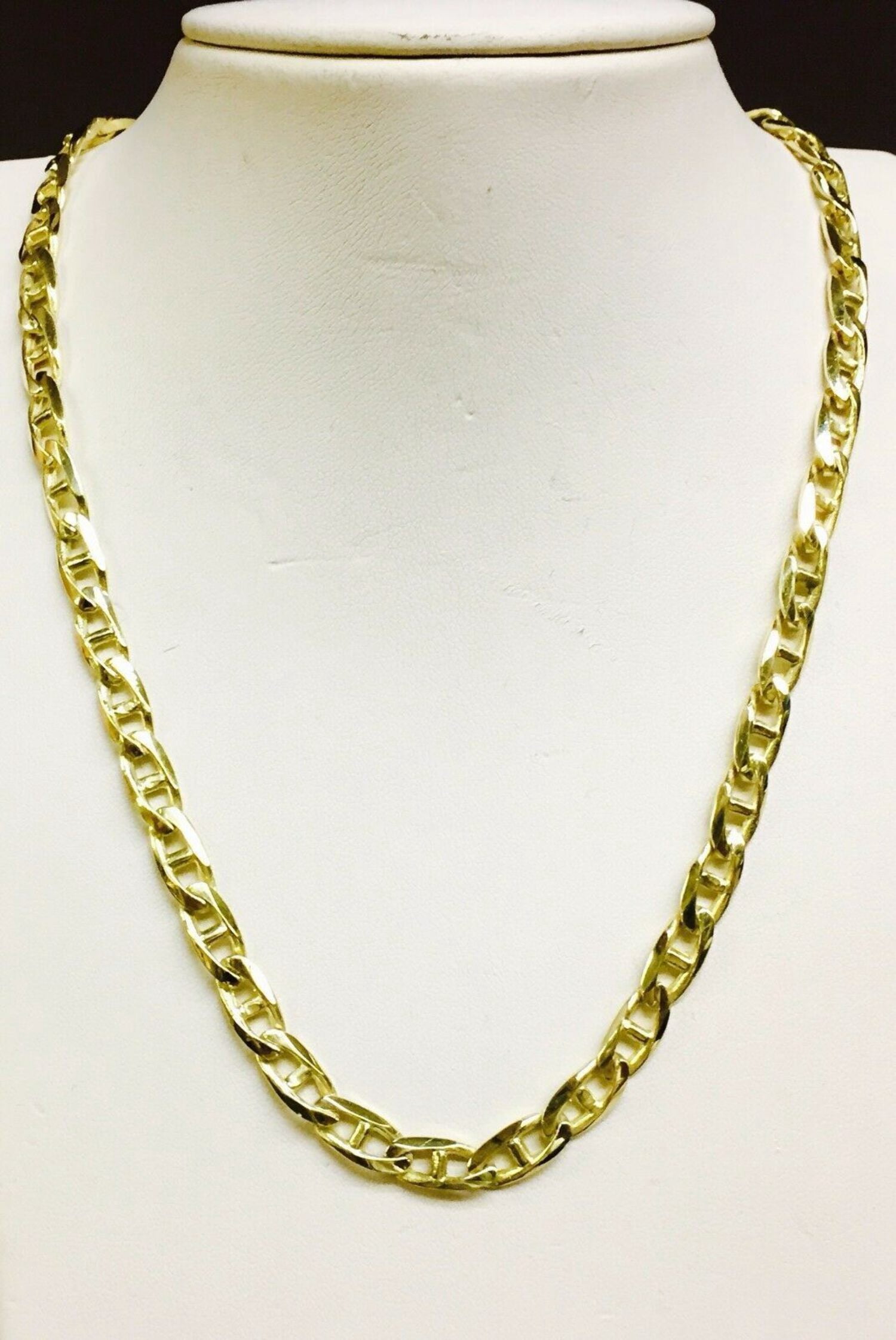 Solid Gold Handmade 6mm Anchor Mariner Link Necklace, 20 - Walmart.com