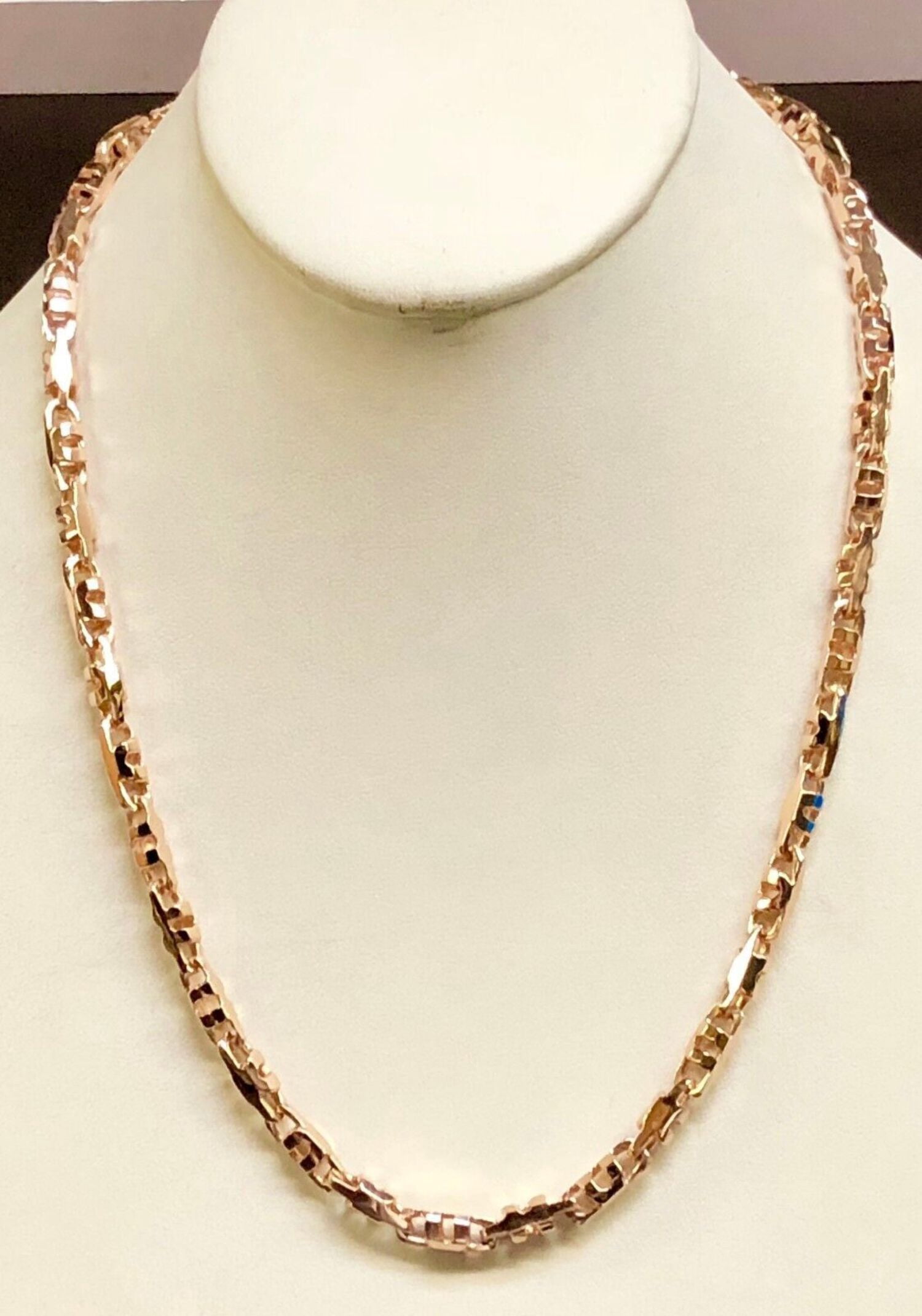 Solid Gold Handmade 6mm Anchor Mariner Link Necklace, 28 - Walmart.com