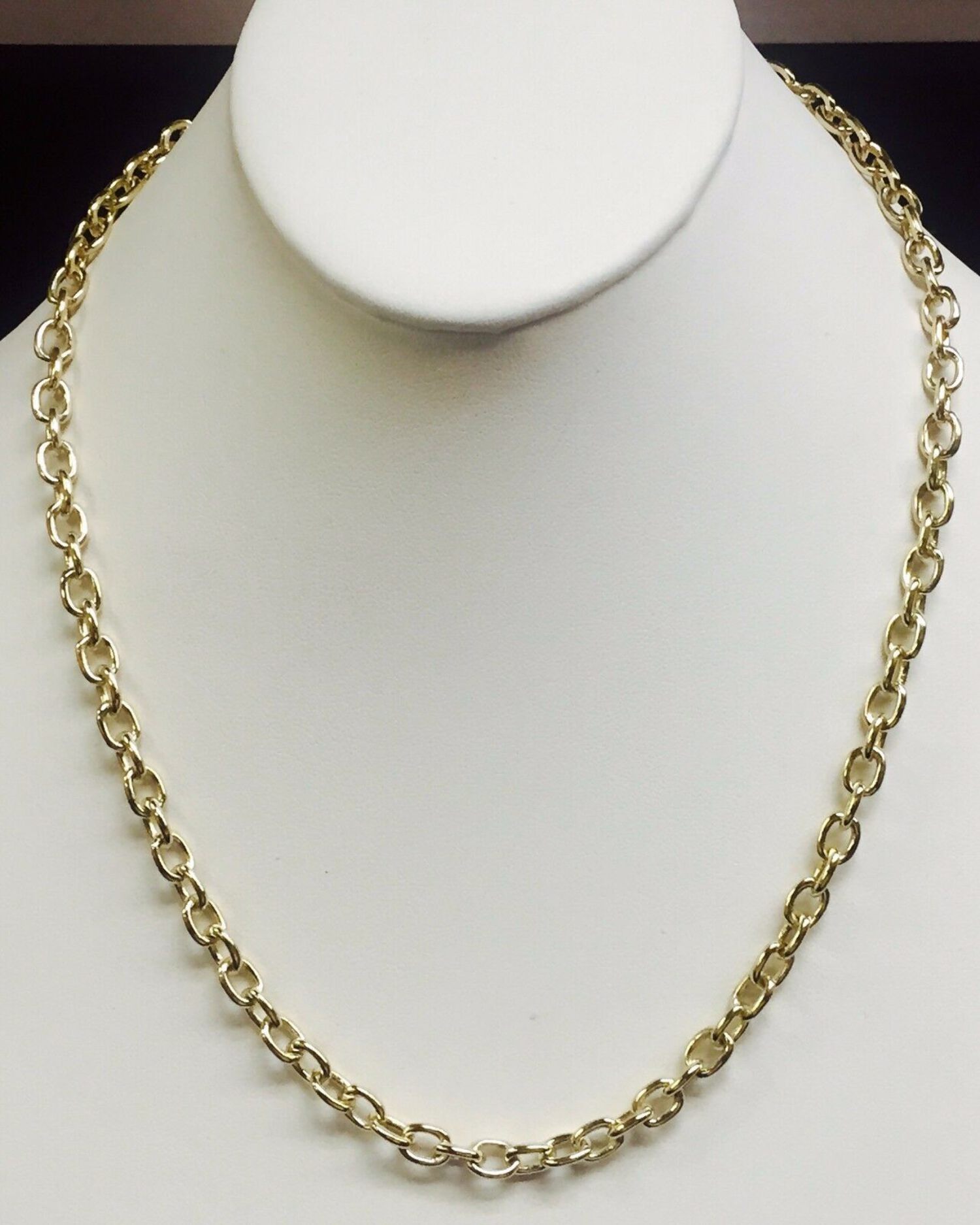 Solid Gold Handmade 6mm Fancy Rolo Link Necklace, 28 - Walmart.com