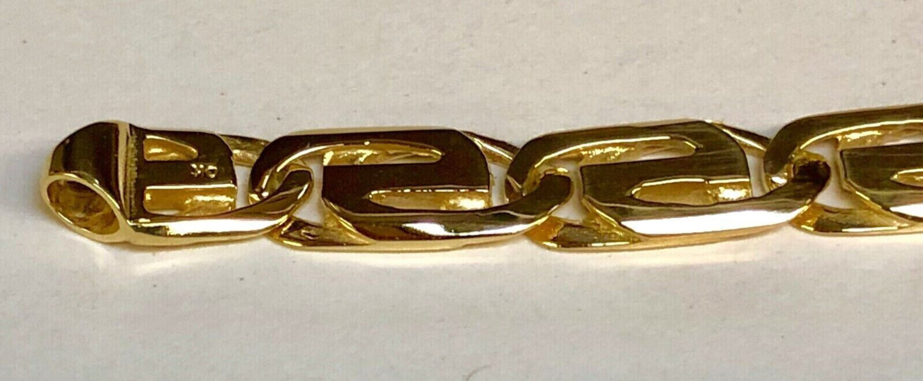 Solid Gold Handmade 9mm Tiger Eye Link Necklace, 22 - Walmart.com