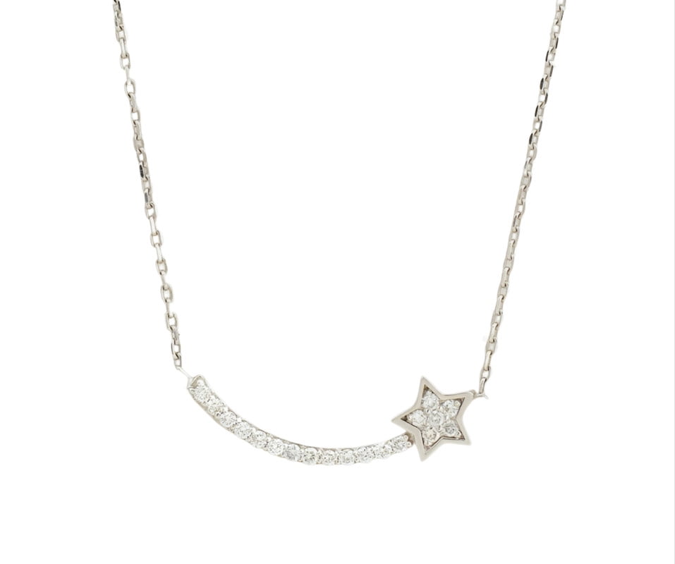 Solid Gold Handmade Star Necklace Shooting Star Mini Necklace ...
