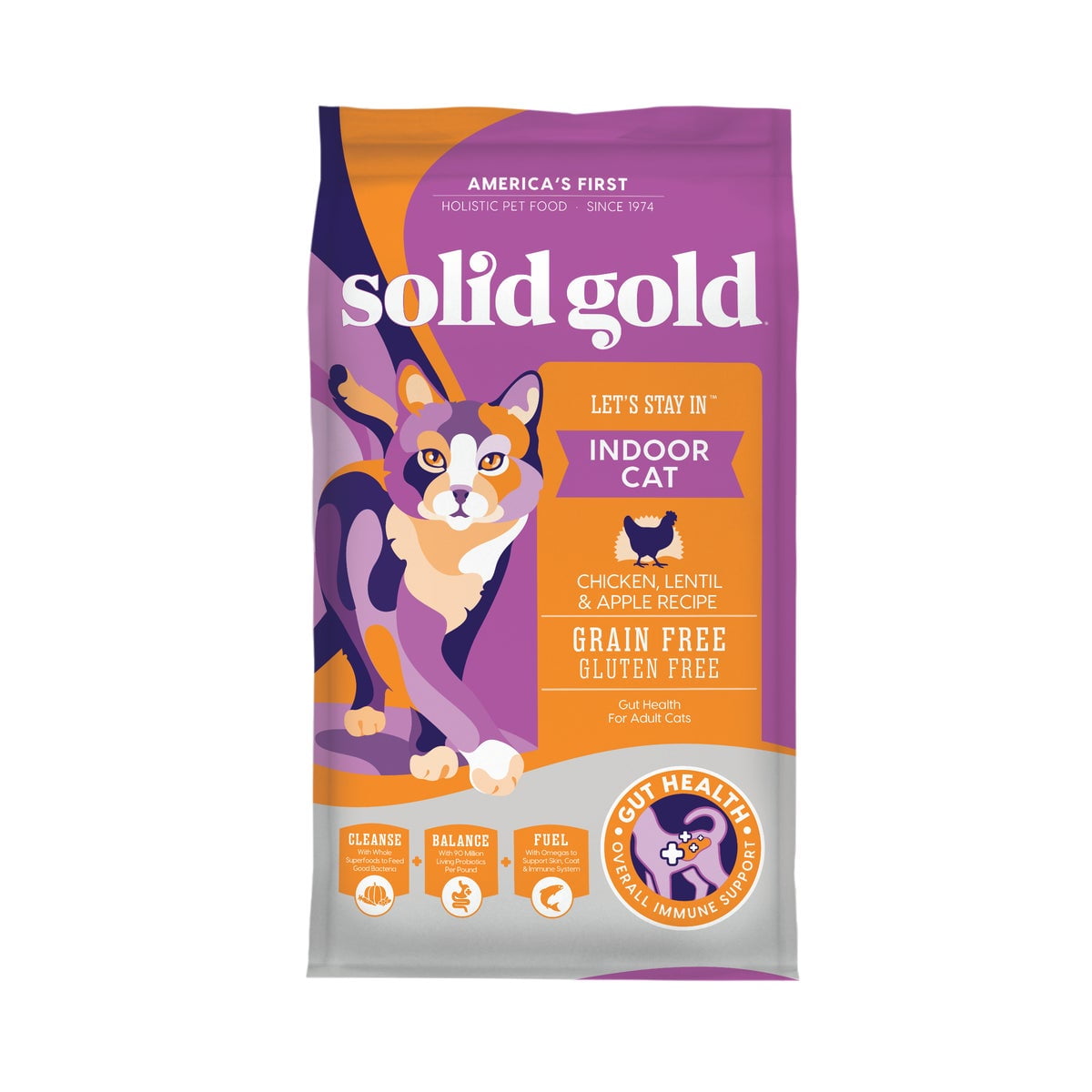 Solid Gold Dry Cat Food for Indoor Cats 3 lbs with Fiber, Protein ...