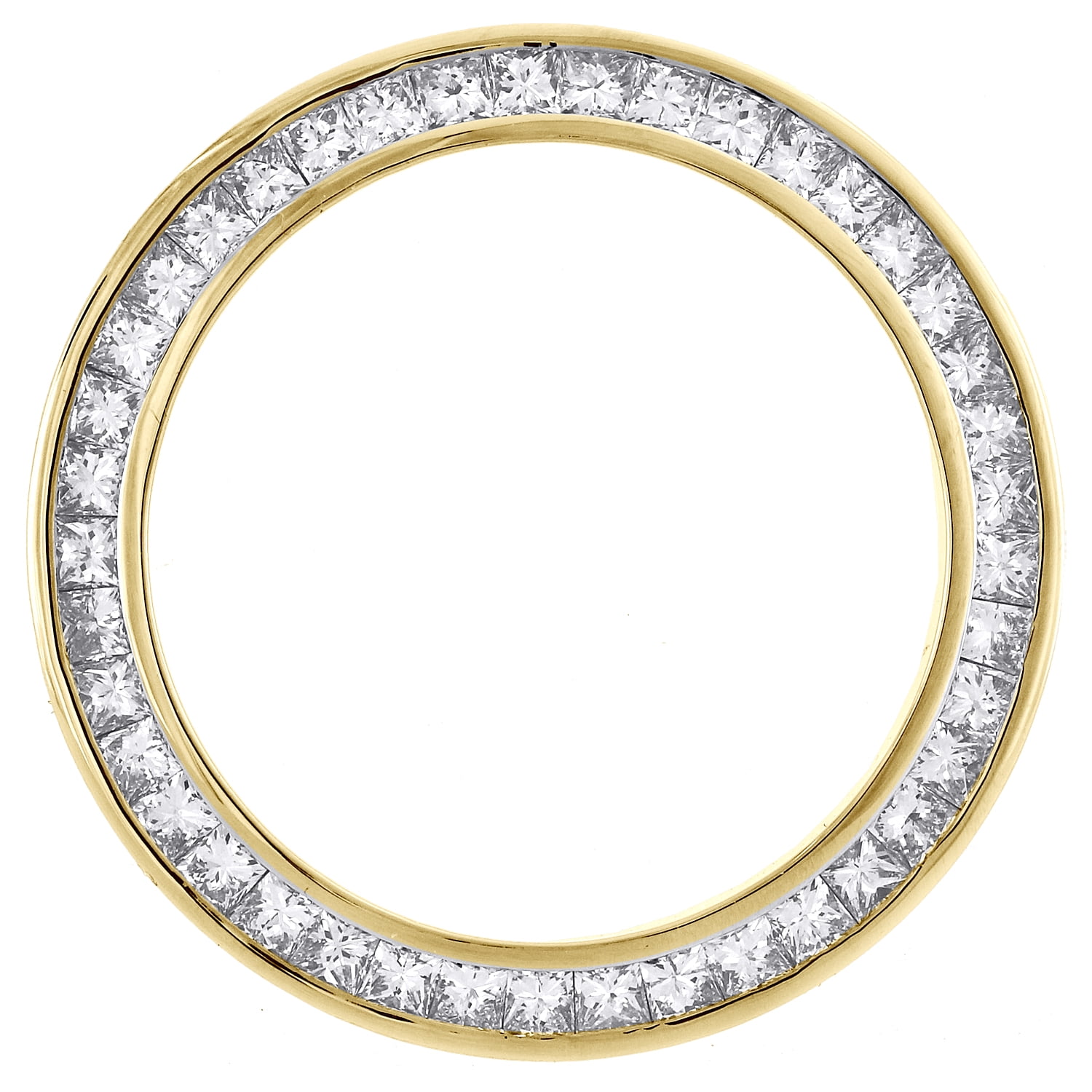 Solid Gold Princess Cut Diamond Bezel Fits 26mm Rolex DateJust ...