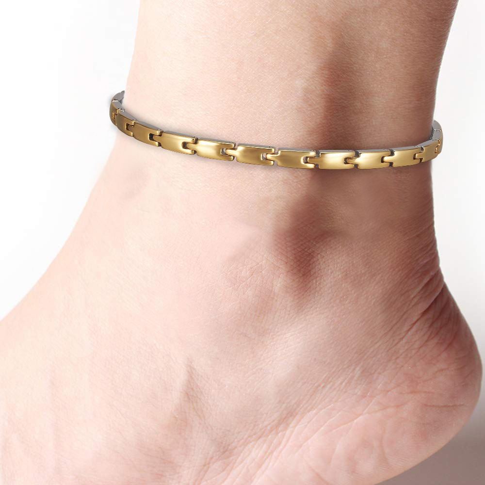 Solid Gold Stainless Steel Magnetic Anklets for Women Ladies, (9.64 ...
