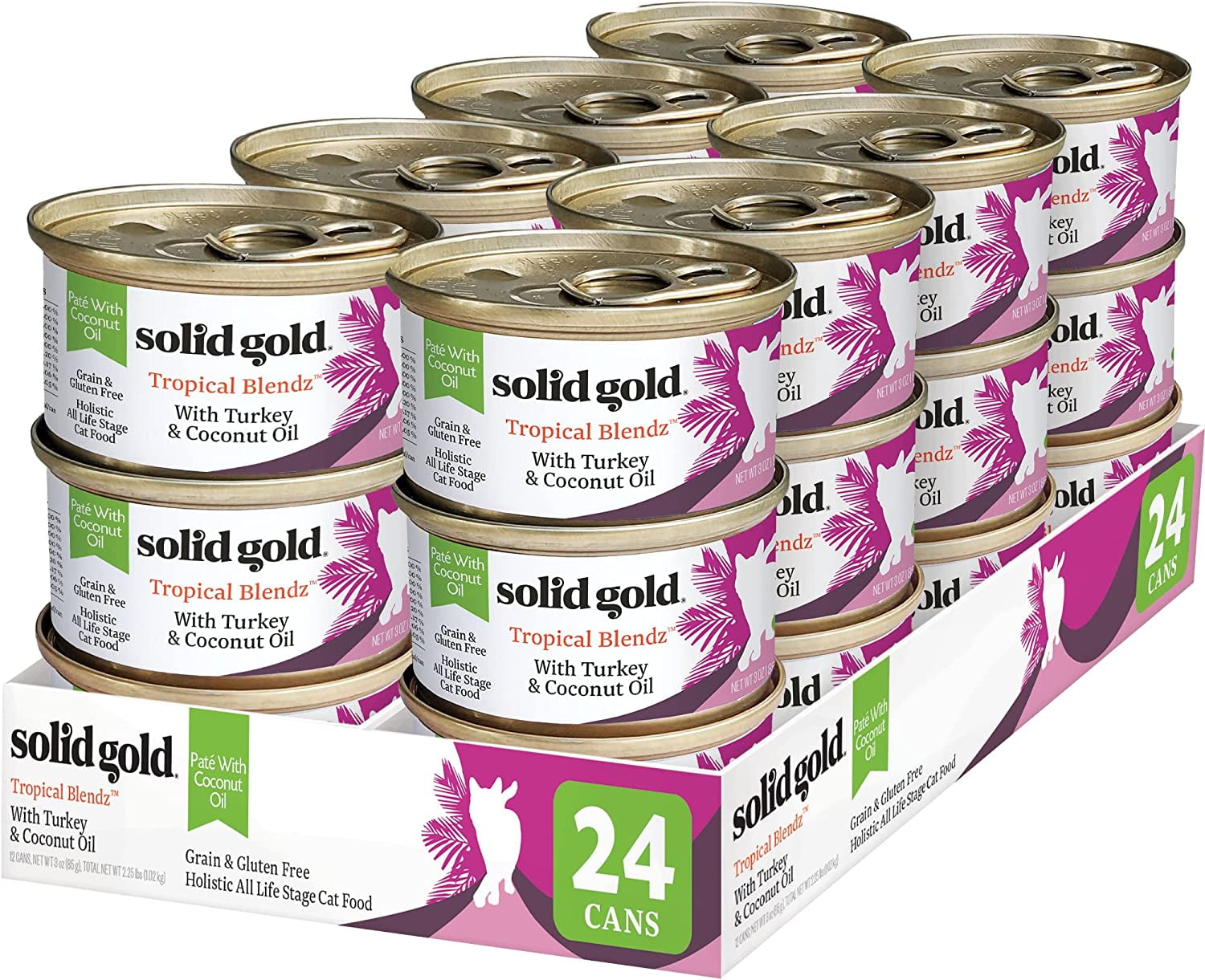 Solid Gold Tropical Blendz Wet Cat Food, Salmon & Coconut Oil, Grain-Free, 3oz (24 Count ...