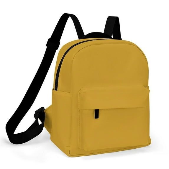 Solid Golden Yellow Background Small Backpack Cute Mini Backpacks For ...