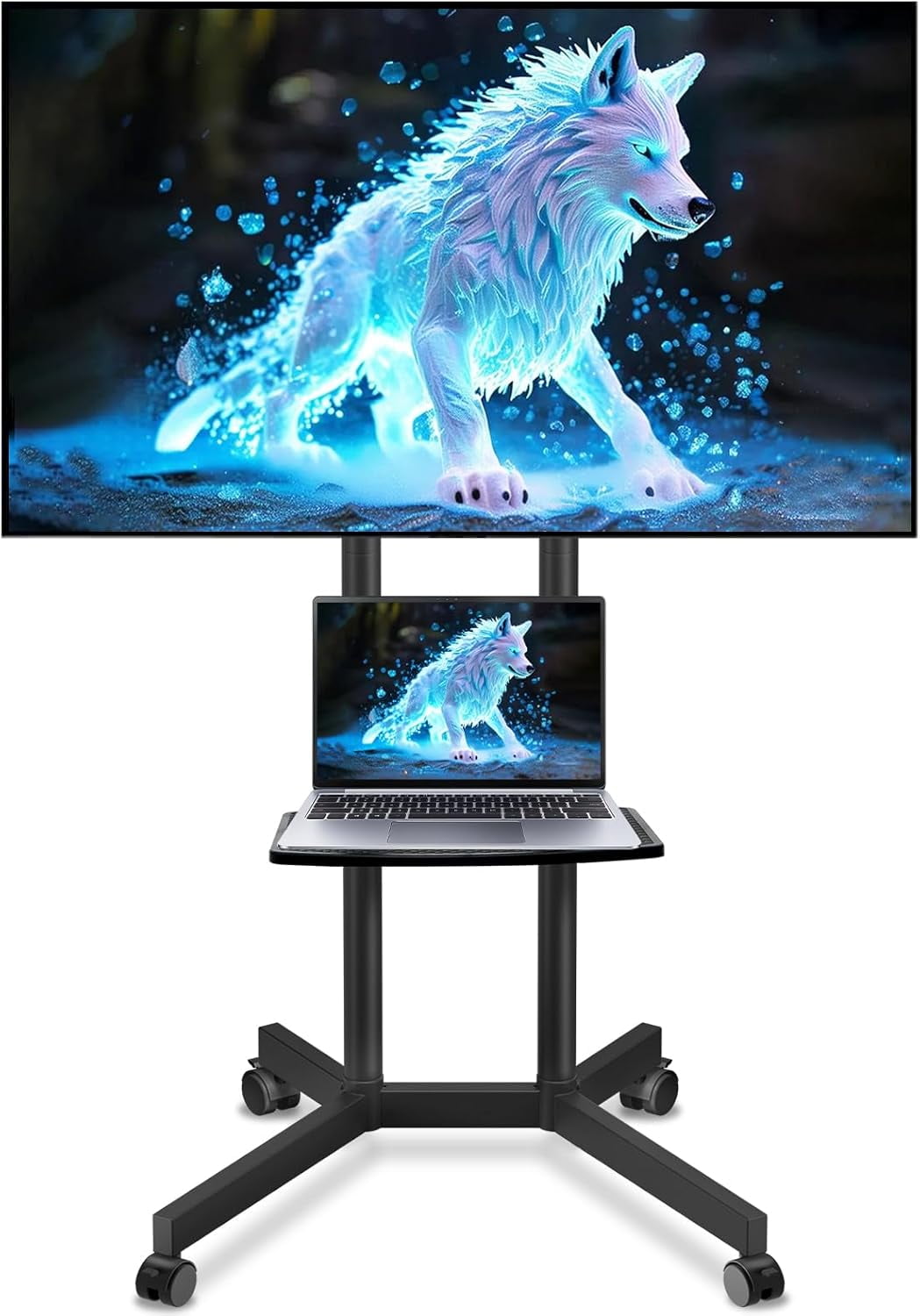 Solid Grace Rolling TV Stand with Wheels for 32-75 Inch TVs up to 88lbs ...