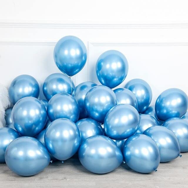 Solid HD Metallic Balloons For Birthday Party - Pack Of 50, Dark Blue ...