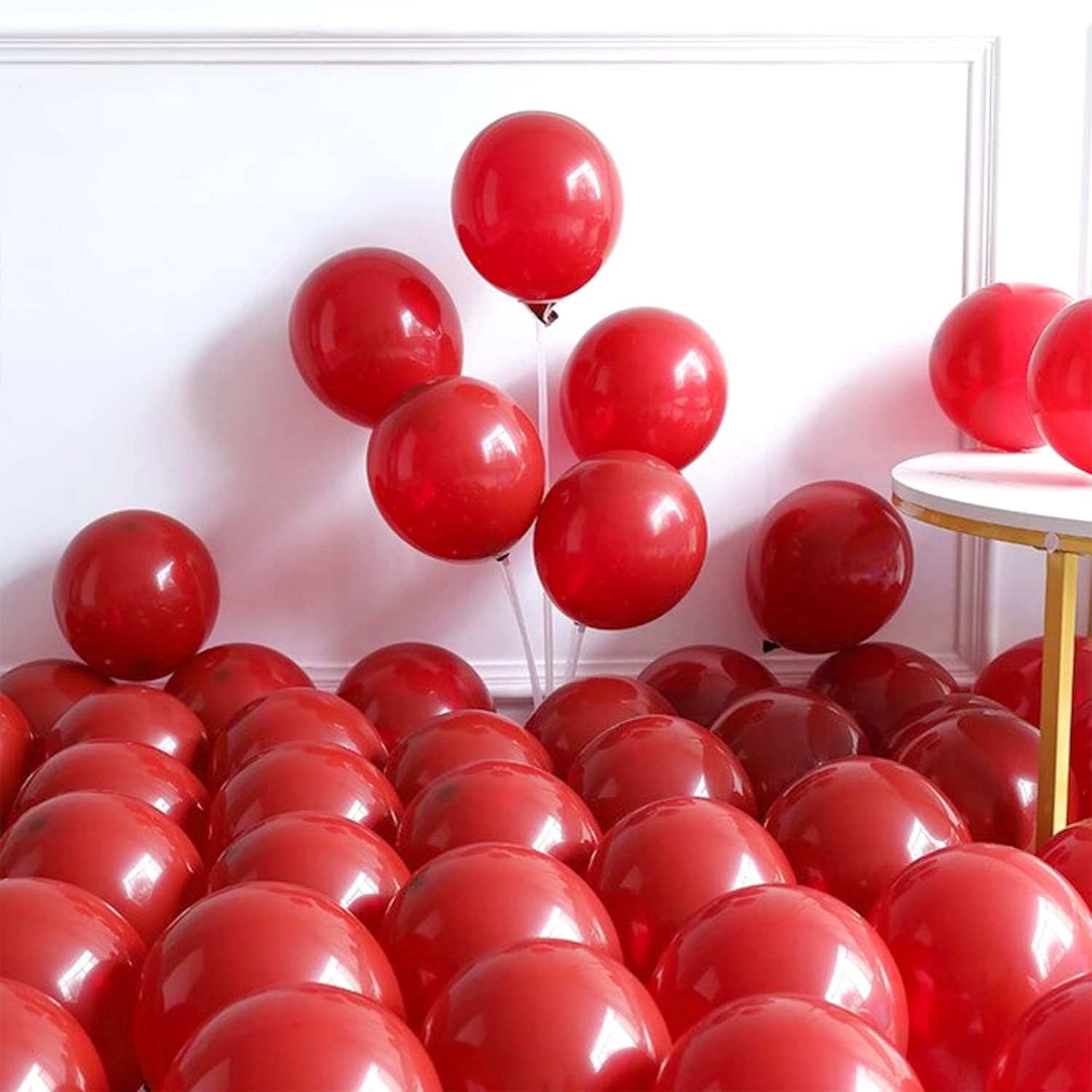 Solid HD Metallic Balloons For Birthday Party - Pack Of 50, Red | Party ...
