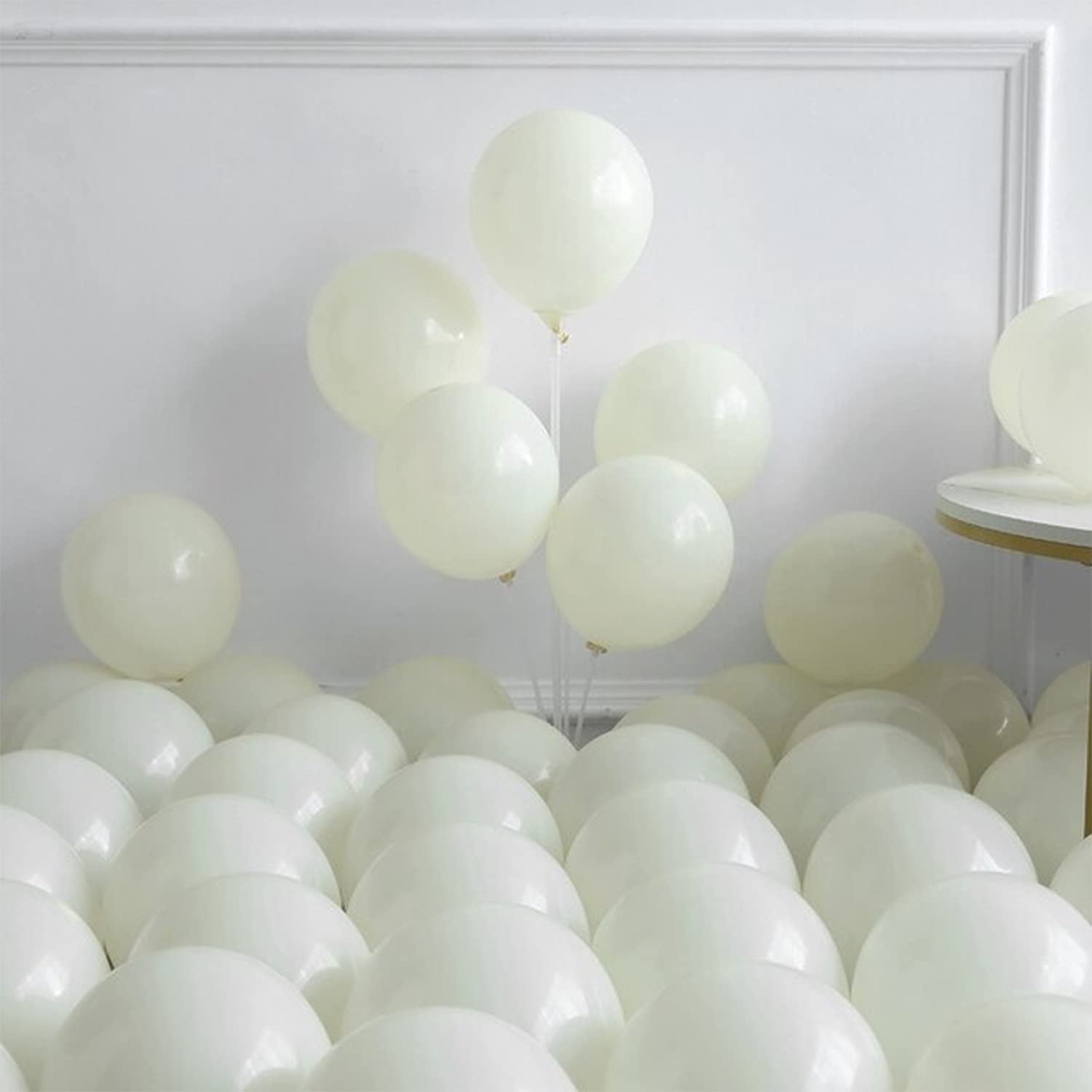 Solid HD Metallic Balloons For Birthday Party - Pack Of 50, White ...