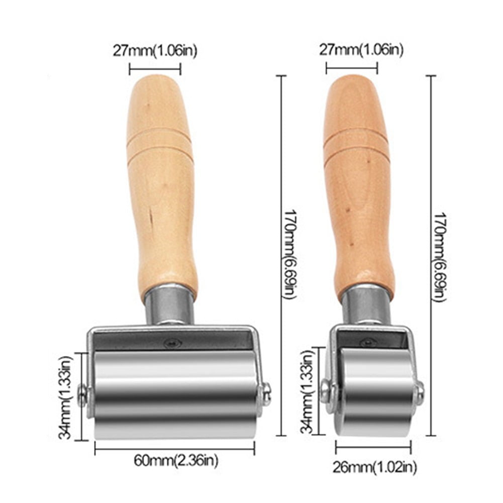 Solid Hand Push Roller with Wooden Handle Leather Edge Press Leather ...