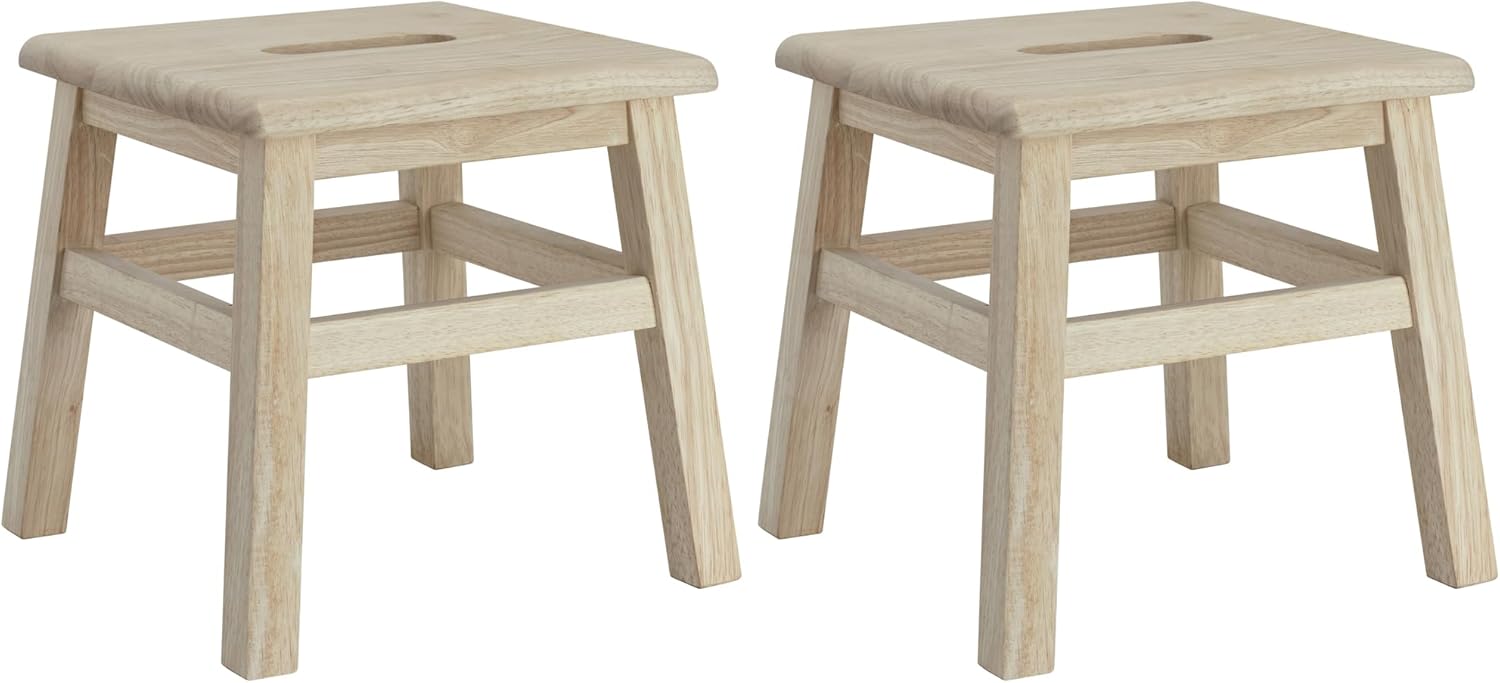 Solid Hardwood Step Stool for Adults and Kids 12.25 Inches Antique ...