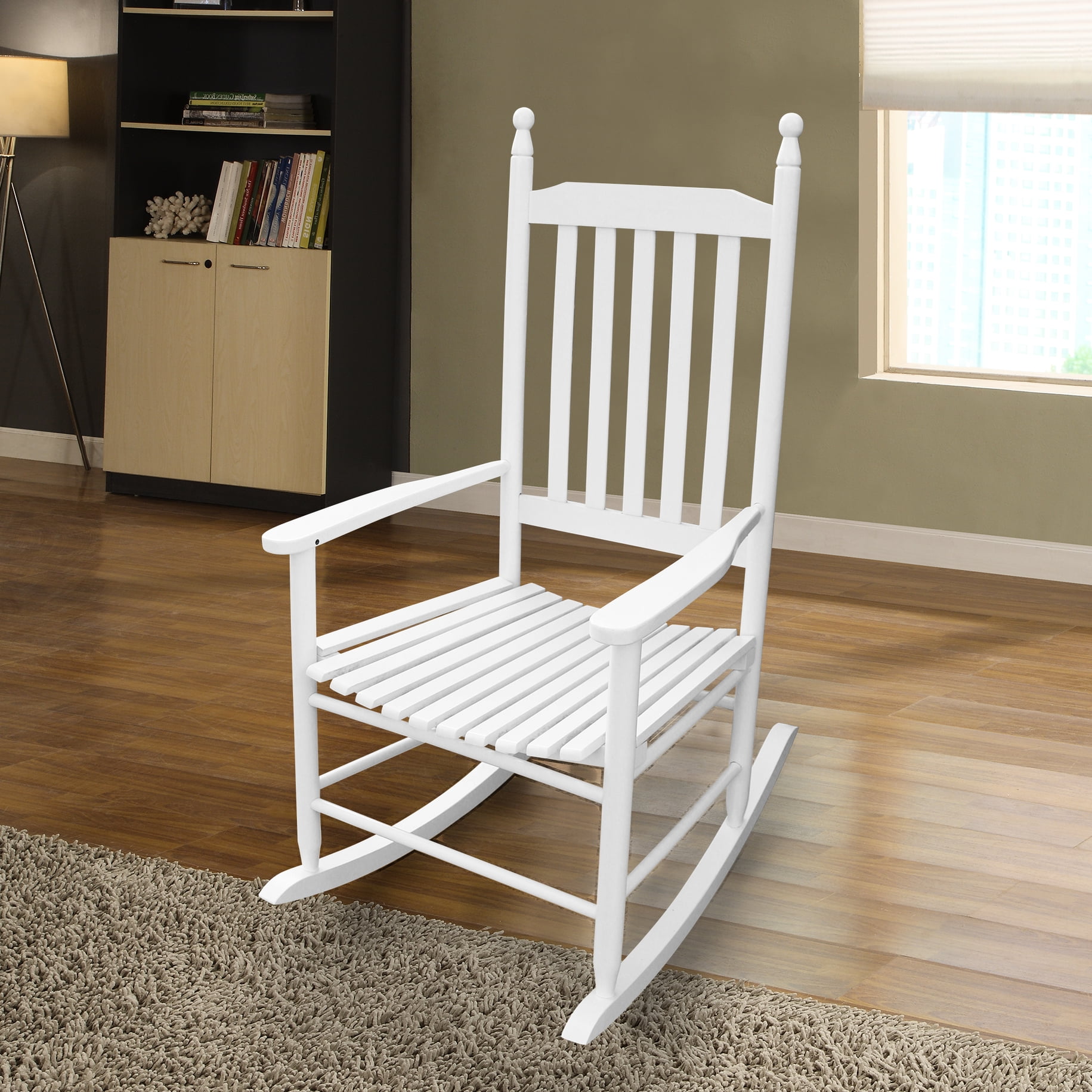 Solid Hardwood White Porch Rocker Chair - Ensures A Relaxing Time With ...