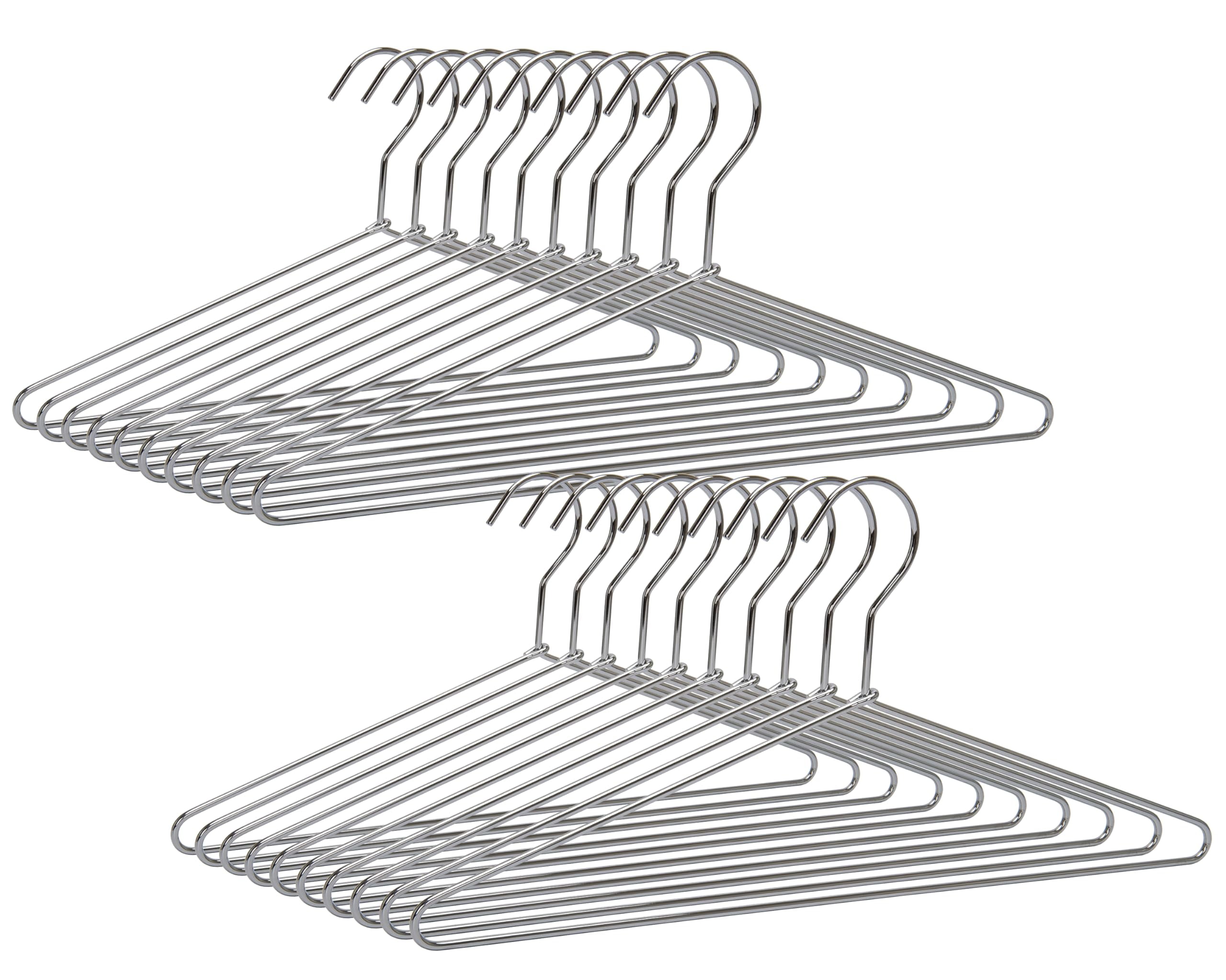 Solid Heavy Duty Metal Shirt Coat Hangers, Stainless Steel Clothes ...