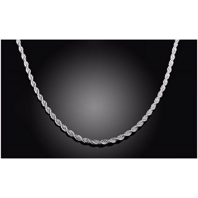 Solid Italian Diamond Cut Sterling Silver Rope Chain in Sterling Silver ...