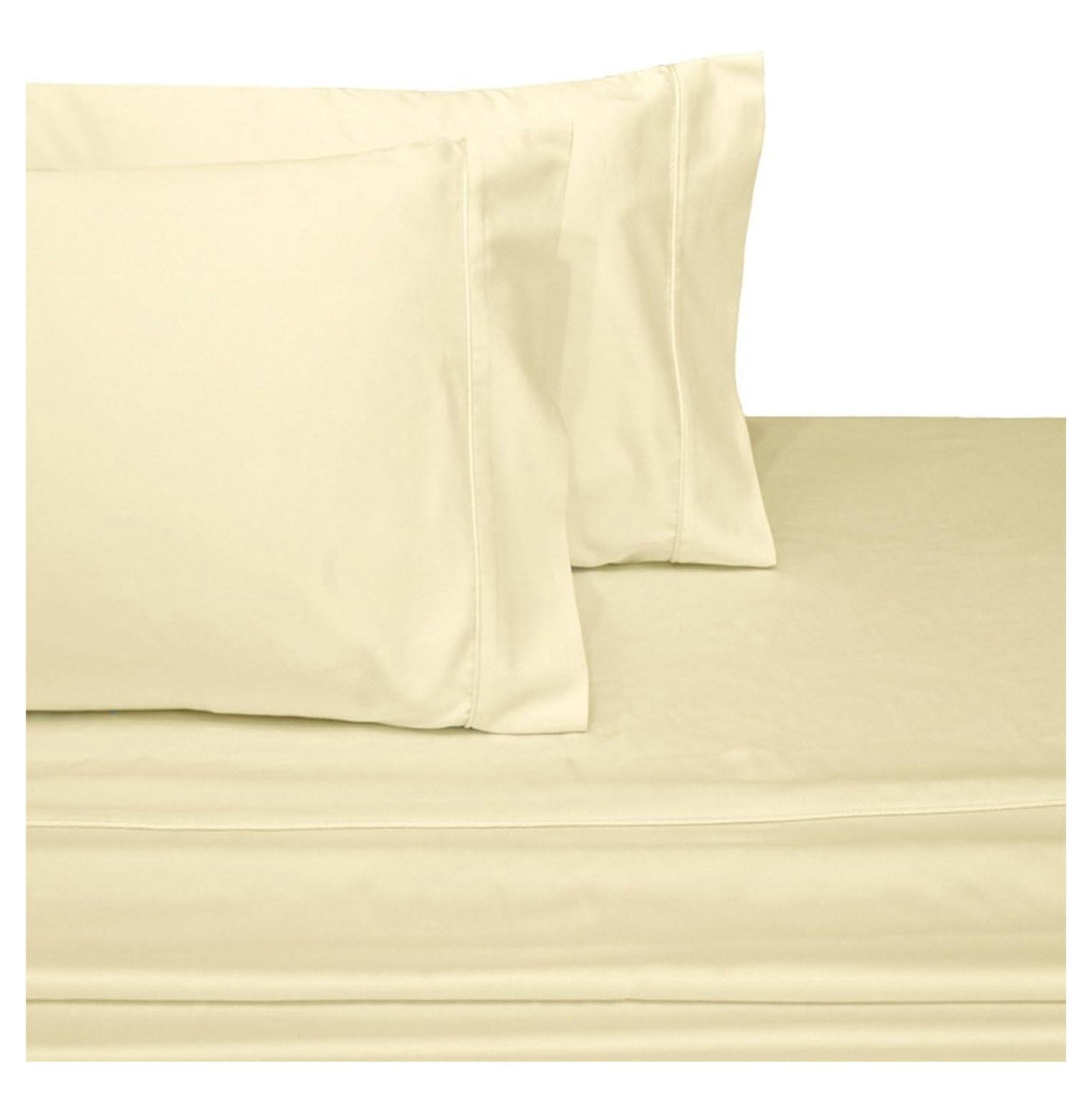 Solid Ivory King Size Microfiber Attached Waterbed Sheets with Pole ...