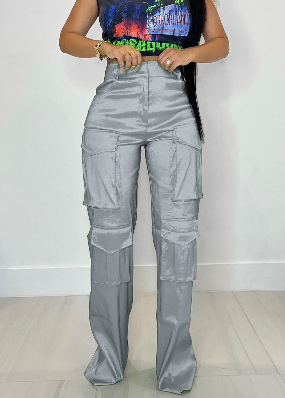 Solid Large Pocket Cargo Pants - Walmart.com