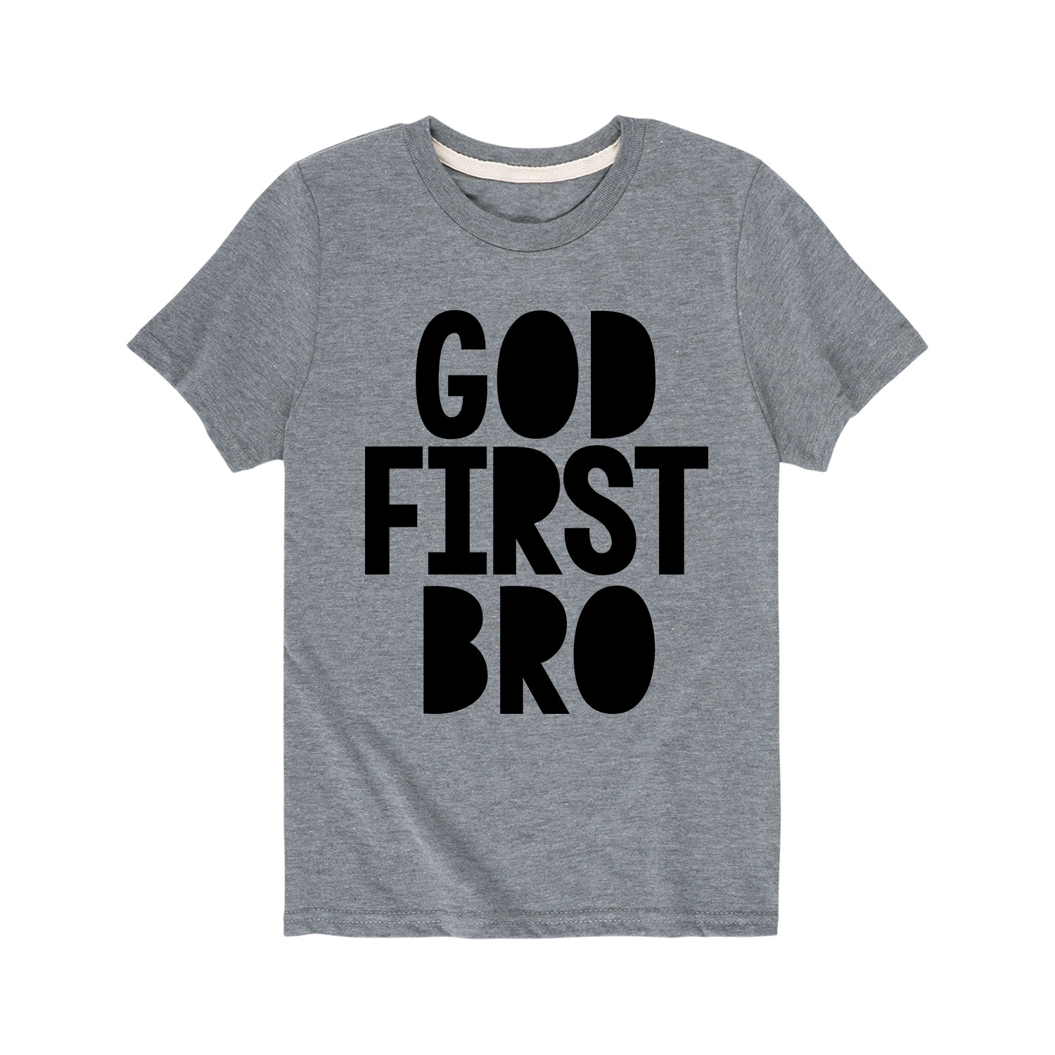 Solid Light - God First Bro - Toddler Short Sleeve Tee - Walmart.com