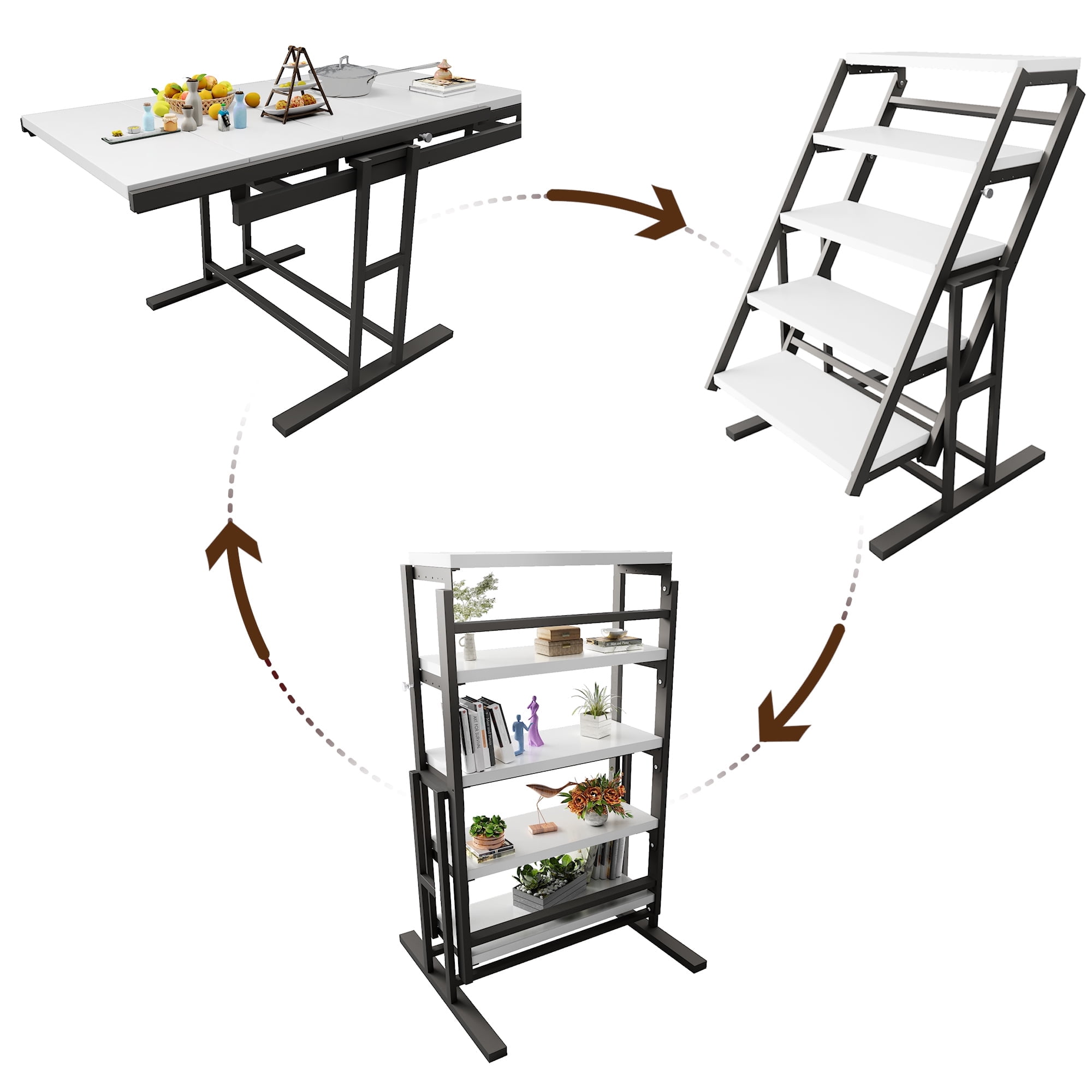 Solid Mahogany Wood Multifunction Convertible Dining Table,Free Switch ...