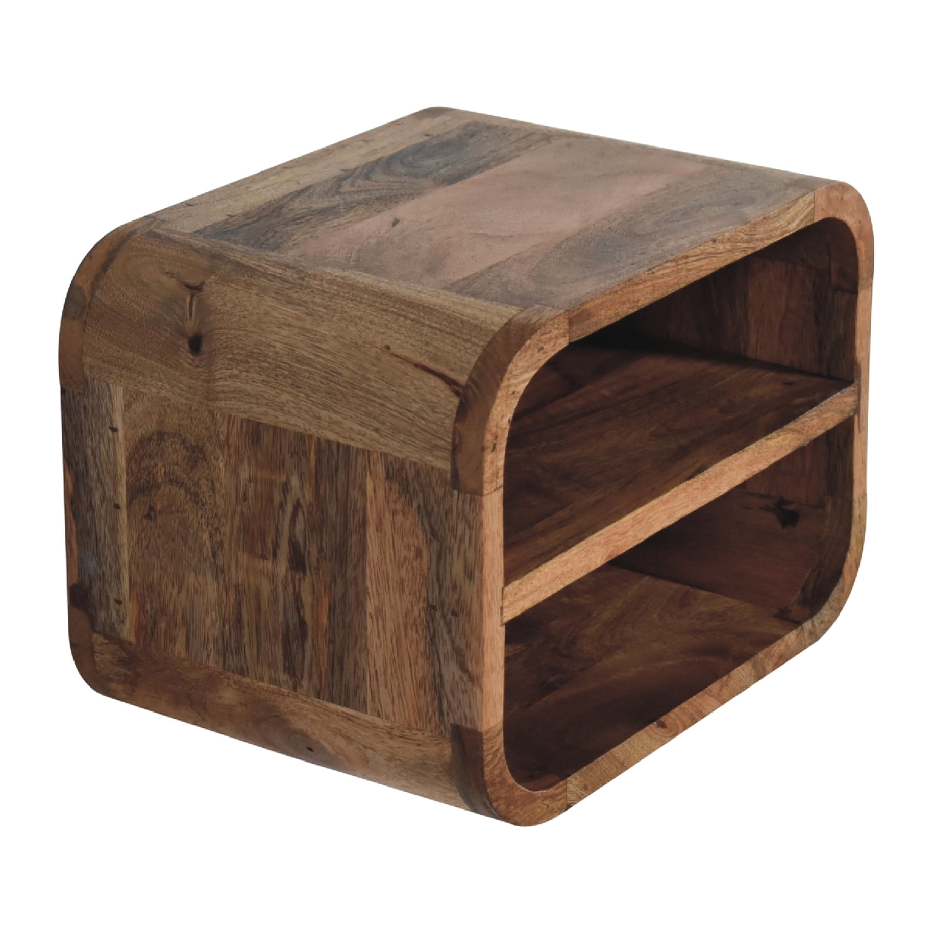Solid Mango Wood Unit - Wall - Hanging Design - Nightstand Space ...