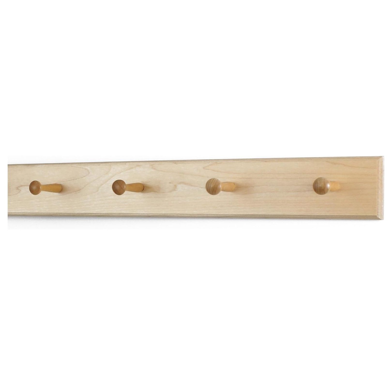 Solid Maple Shaker Peg Rack (Natural, 23" x 3.5" with 4 pegs) - Walmart.com
