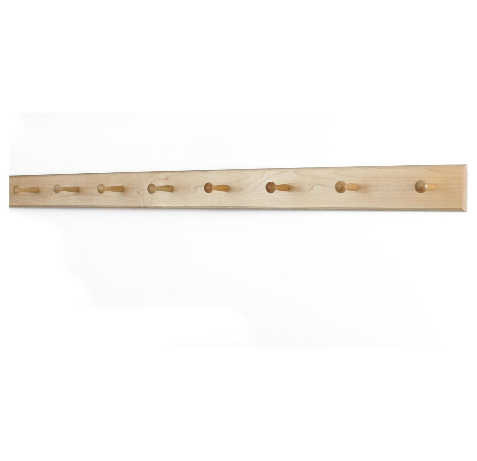 Solid Maple Shaker Peg Rack (Natural, 41" x 3.5" with 7 pegs) - Walmart.com