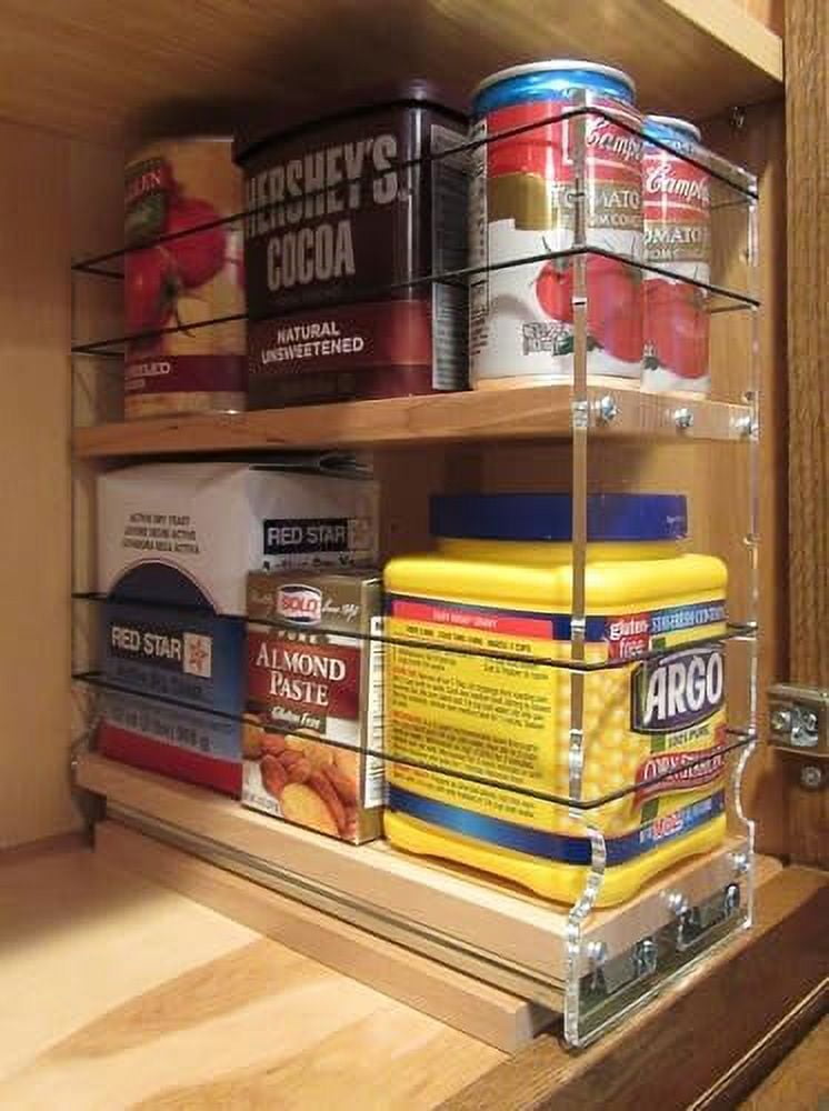 Solid Maple Storage Rack Drawer - Sliding Spice Rack - Pantry ...