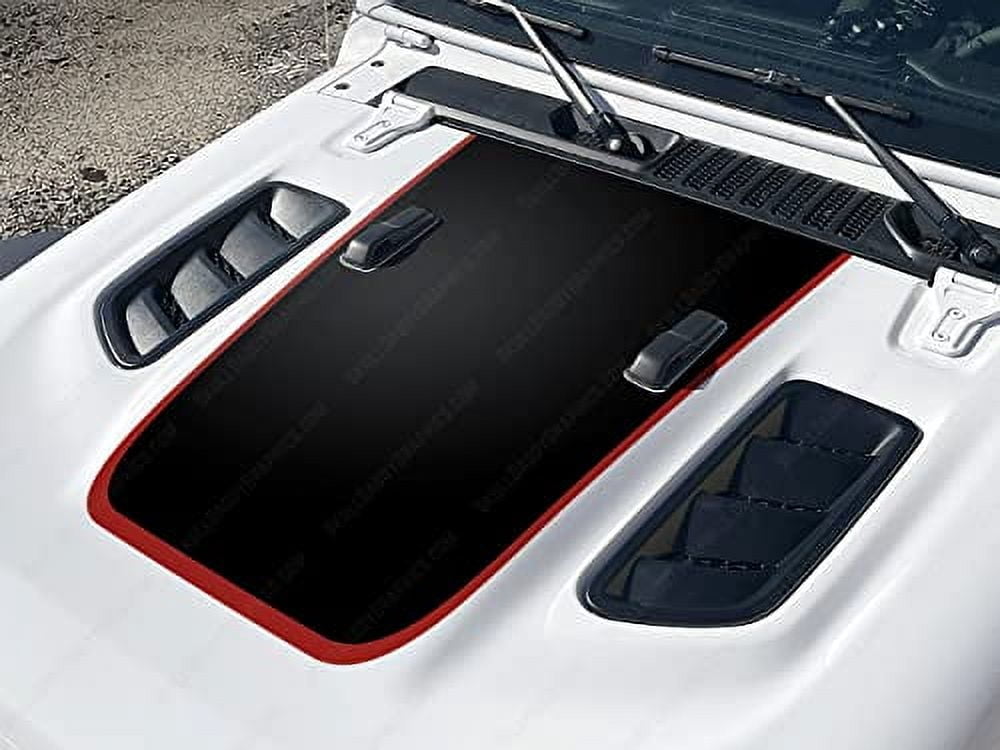 Solid Matte Black Hood Decal to fit Rubicon Jeep Wrangler Gladiator JL ...