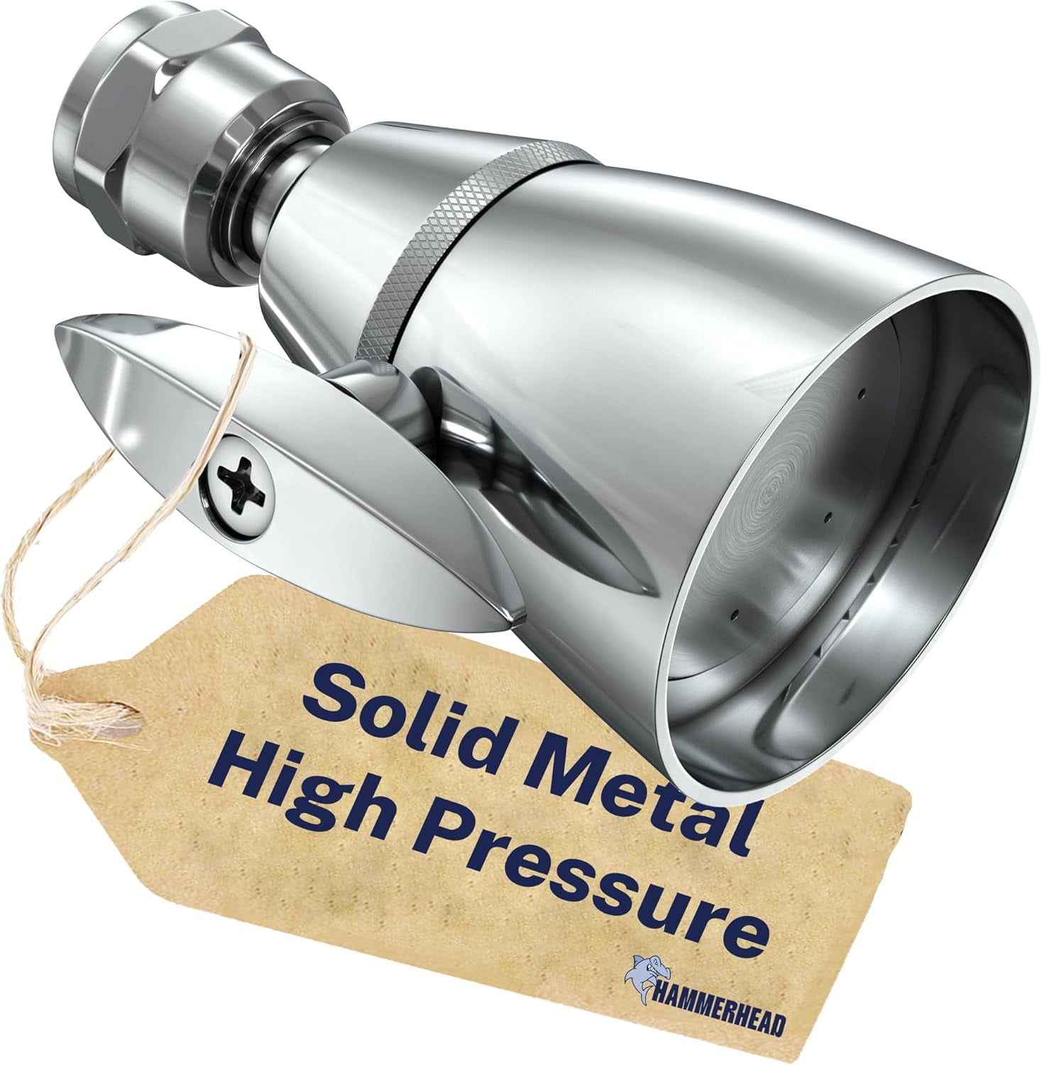 Solid Metal 2 Inch High Pressure Shower Heads - CHROME – 2.5 GPM Shower ...