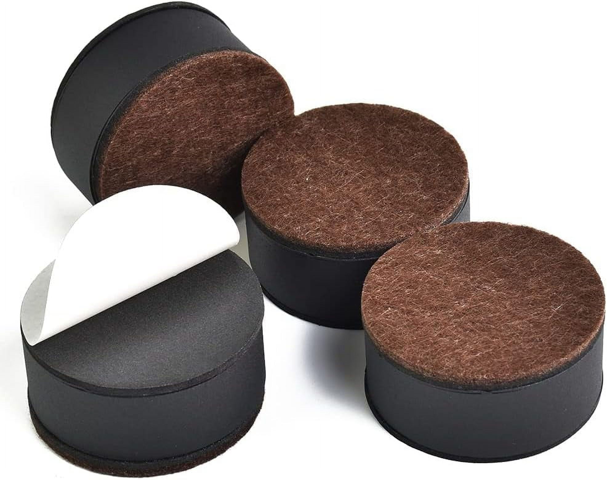 Solid Natural Wood Self-Adhesive Furniture Bed Risers, Non-Slip Rubber ...