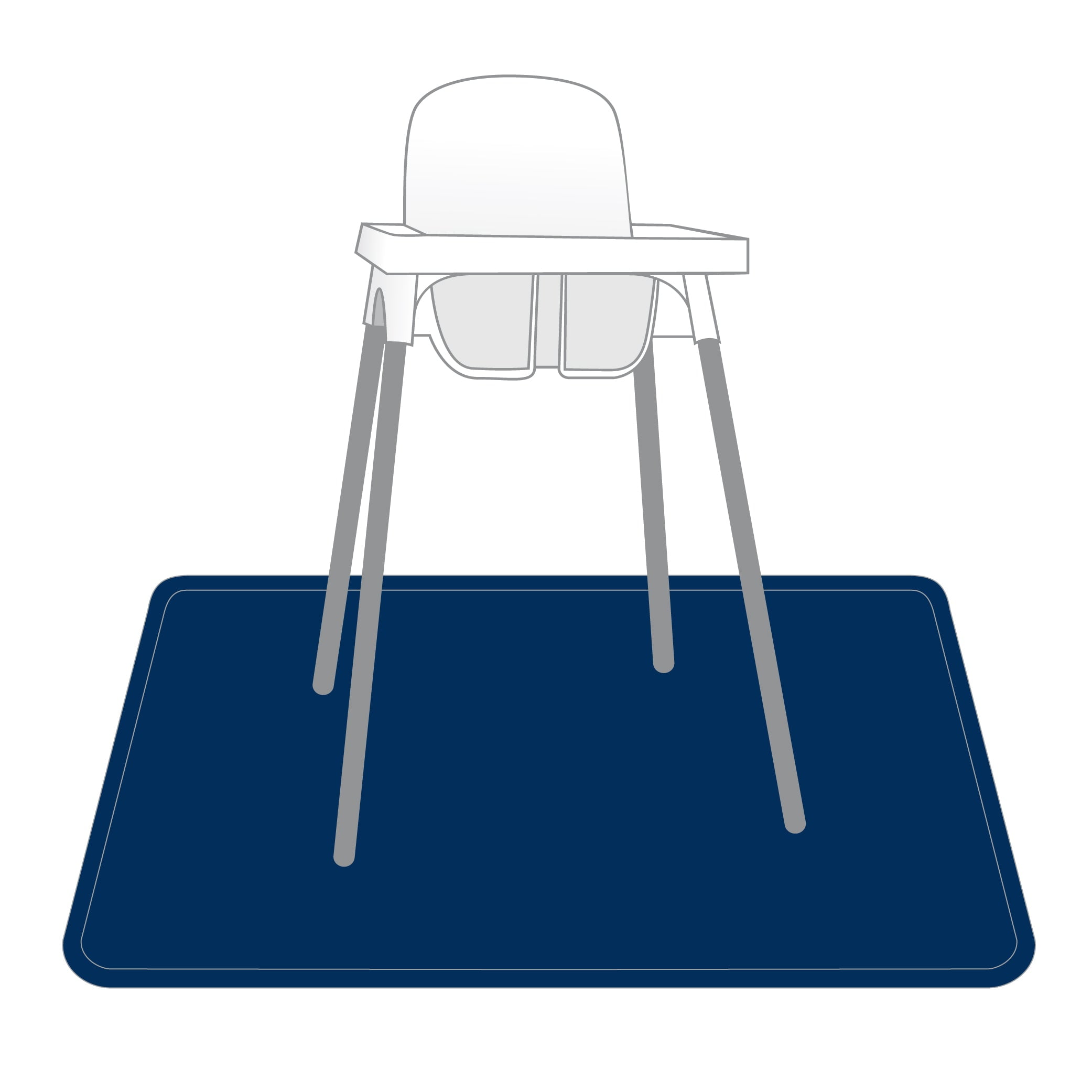 Solid Navy Minimalist Splash Mat - A Waterproof Catch-All for Highchair ...