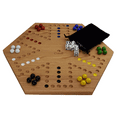 Solid Oak 20 inch Double Sided Marble Board Game Hand Painted - Walmart.com