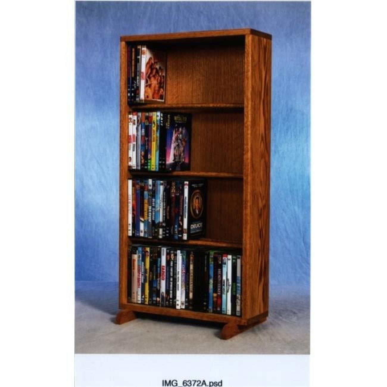 Solid Oak 4 Row Dowel DVD Cabinet Tower - Walmart.com