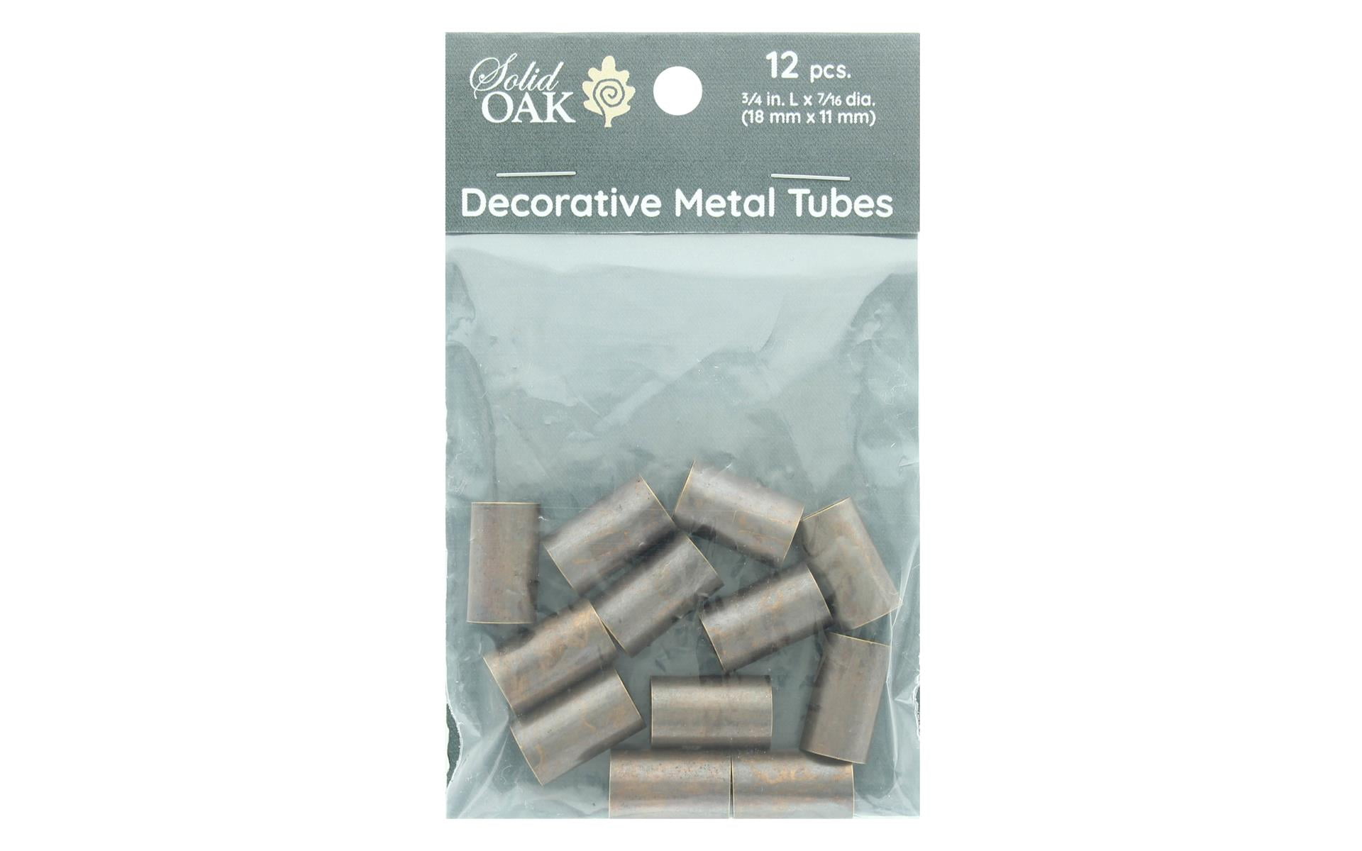 Solid Oak Antiqued Coppery Metal Tubes Sm 12pc - Walmart.com