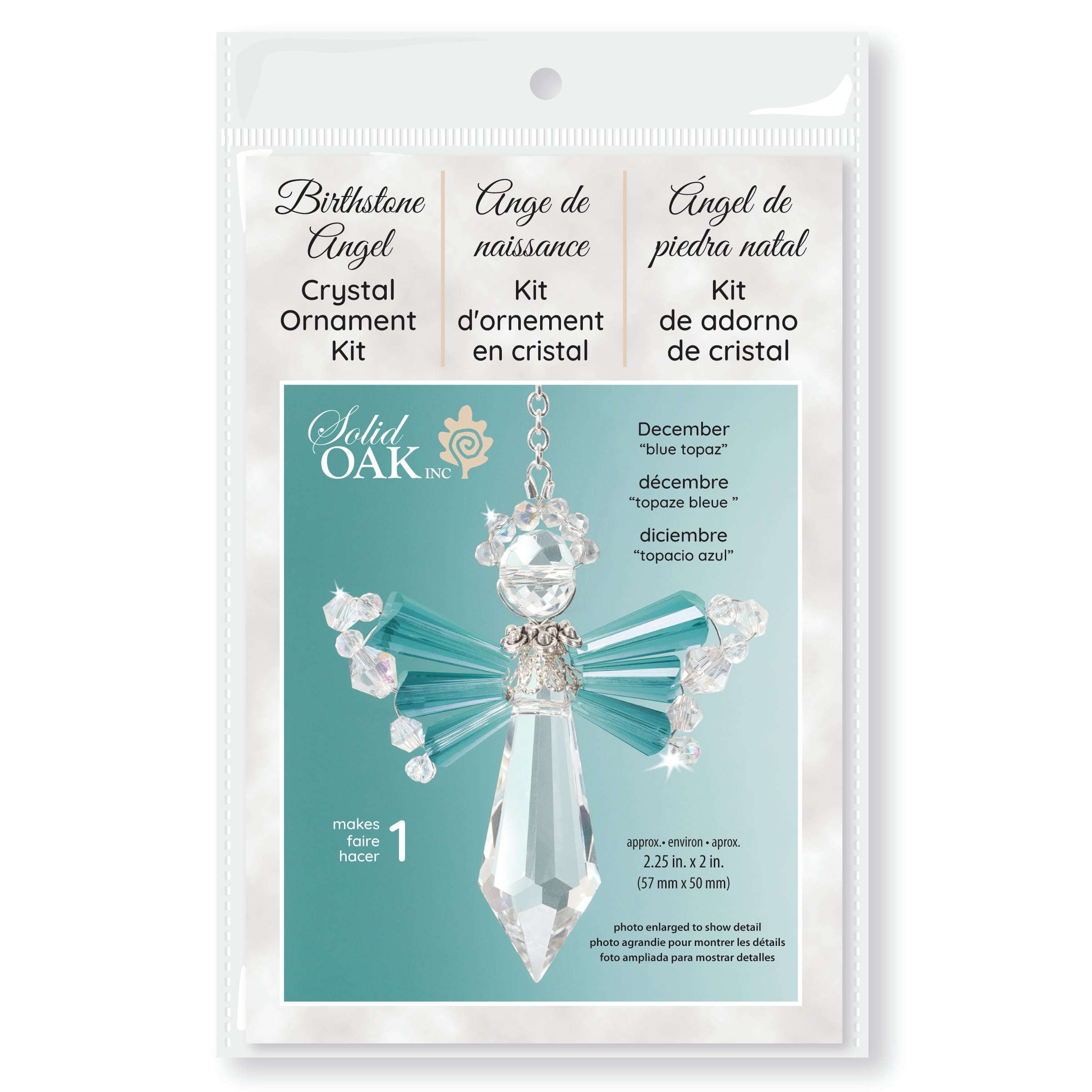 Solid Oak Birthstone Angel Crystal Suncatcher Ornament Kit-December ...