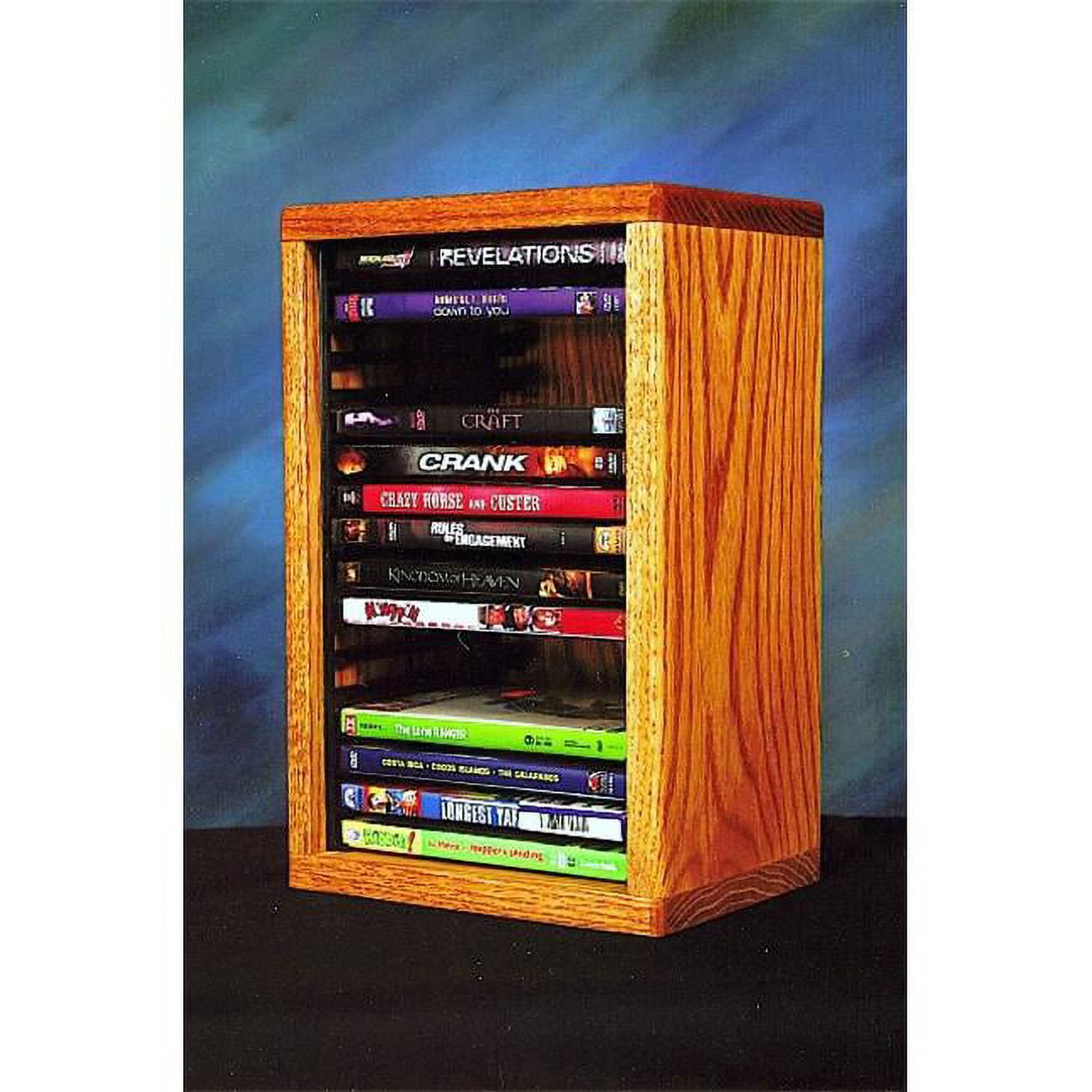 Solid Oak Desktop or Shelf DVD Cabinet - Honey Oak - 16 DVD Capacity ...